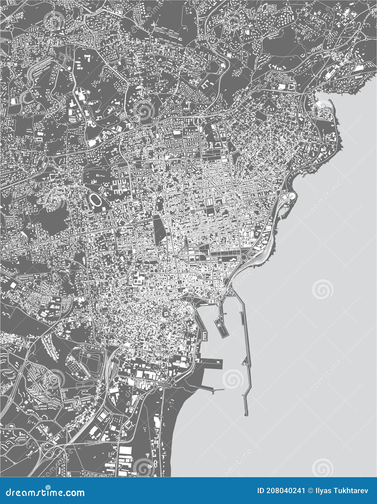 Mapa De La Ciudad De Catania Sicilia Italia Stock de ilustración ...