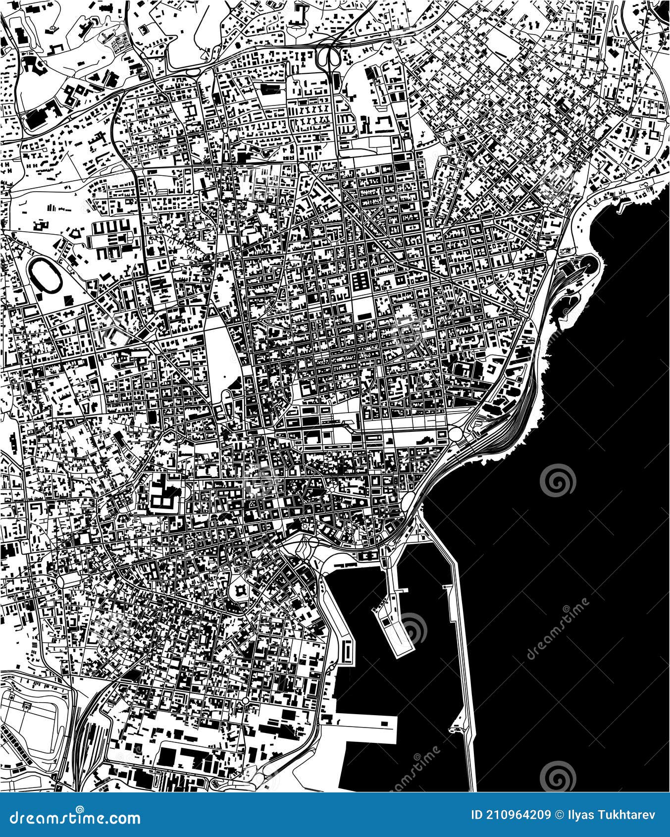 Mapa De La Ciudad De Catania Sicilia Italia Ilustración del Vector ...