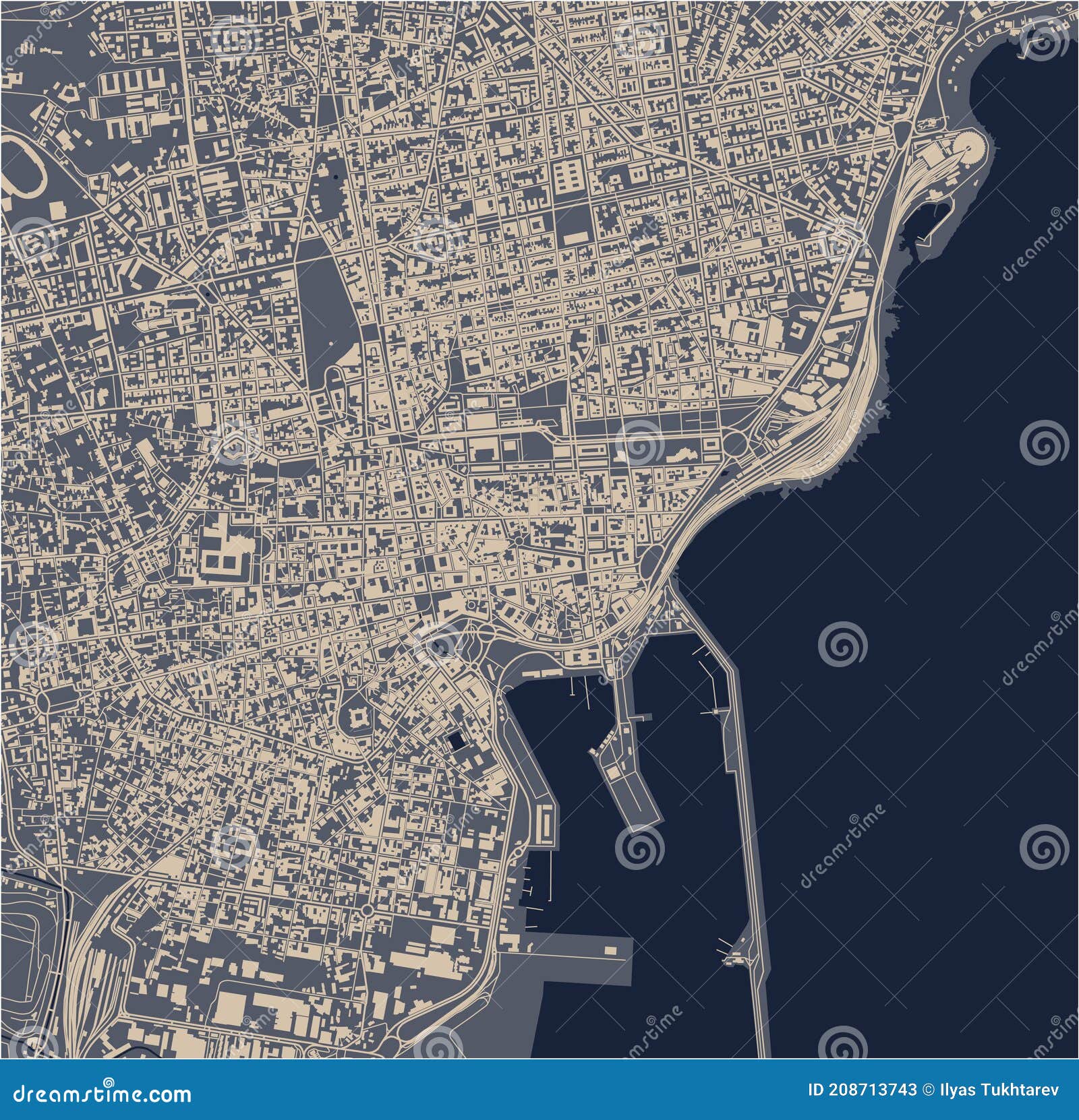 Mapa De La Ciudad De Catania Sicily Italy Ilustración del Vector ...