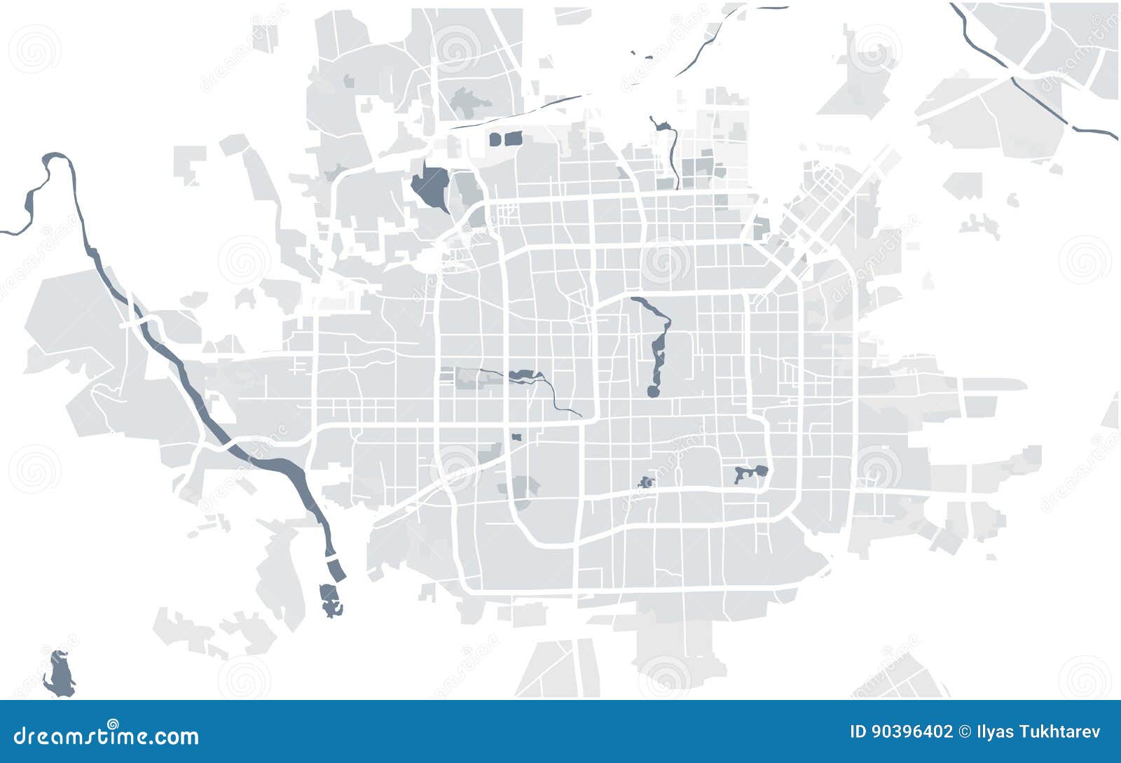 Mapa De La Ciudad De Pekín, China Stock de ilustración - Ilustración de ...