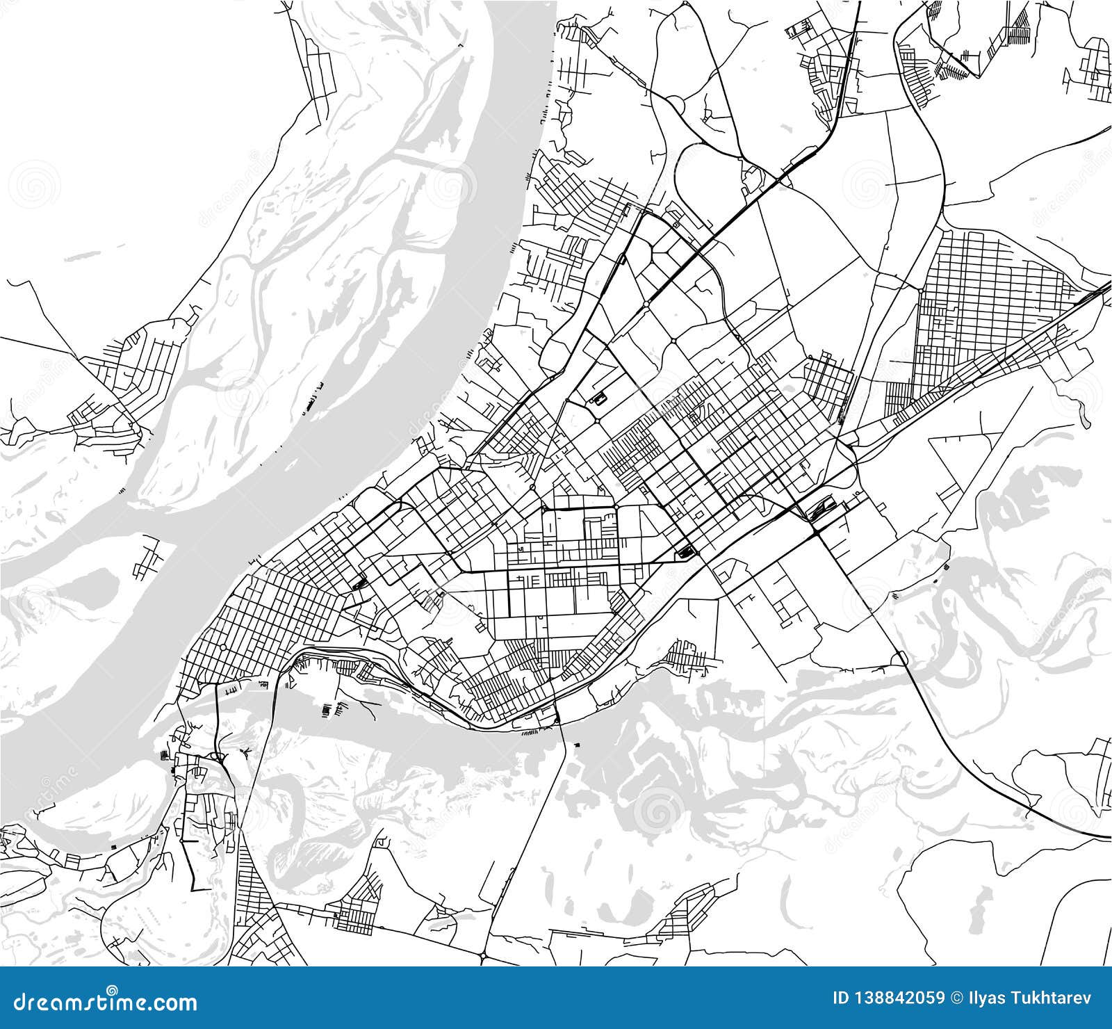 Mapa De La Ciudad Del Samara, Rusia Stock de ilustración - Ilustración ...