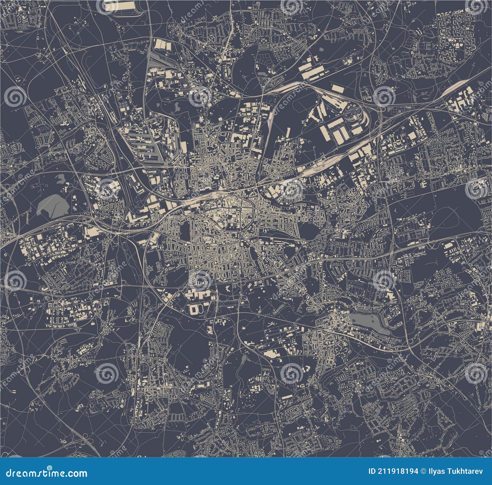 Mapa De La Ciudad De Dortmund Alemania Ilustración del Vector ...