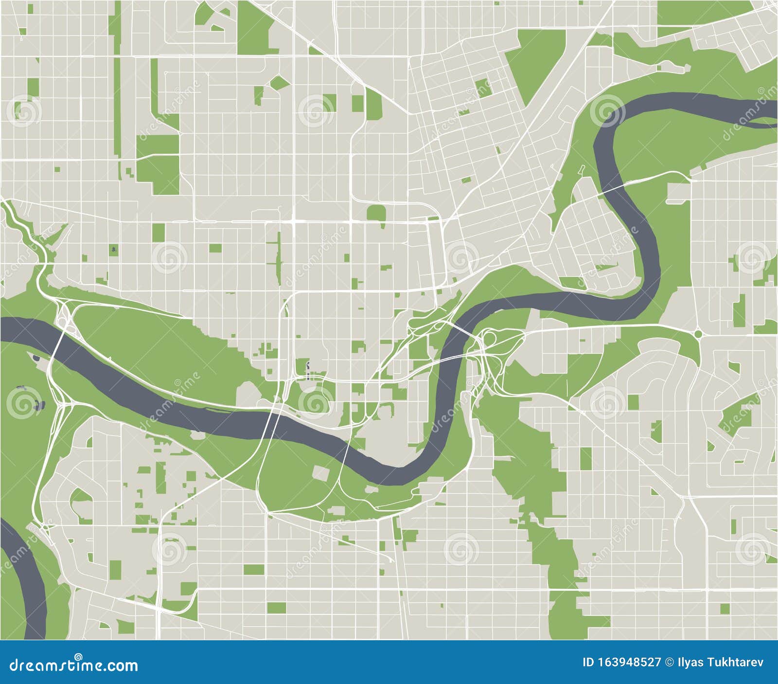 Mapa De La Ciudad De Edmonton, Canadá Stock de ilustración ...