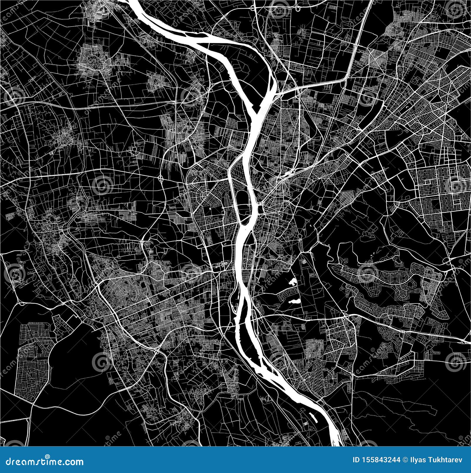 Mapa De La Ciudad De El Cairo, Giza, Egipto Stock de ilustración ...
