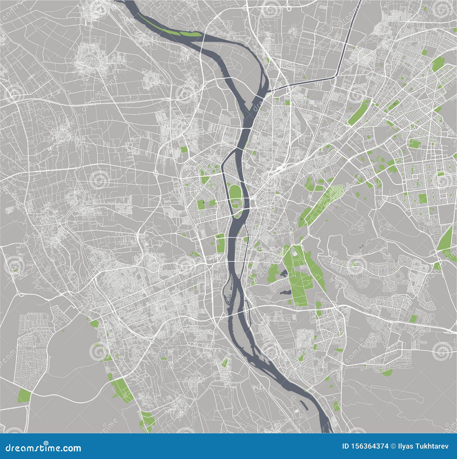 Mapa De La Ciudad De El Cairo, Giza, Egipto Stock de ilustración ...