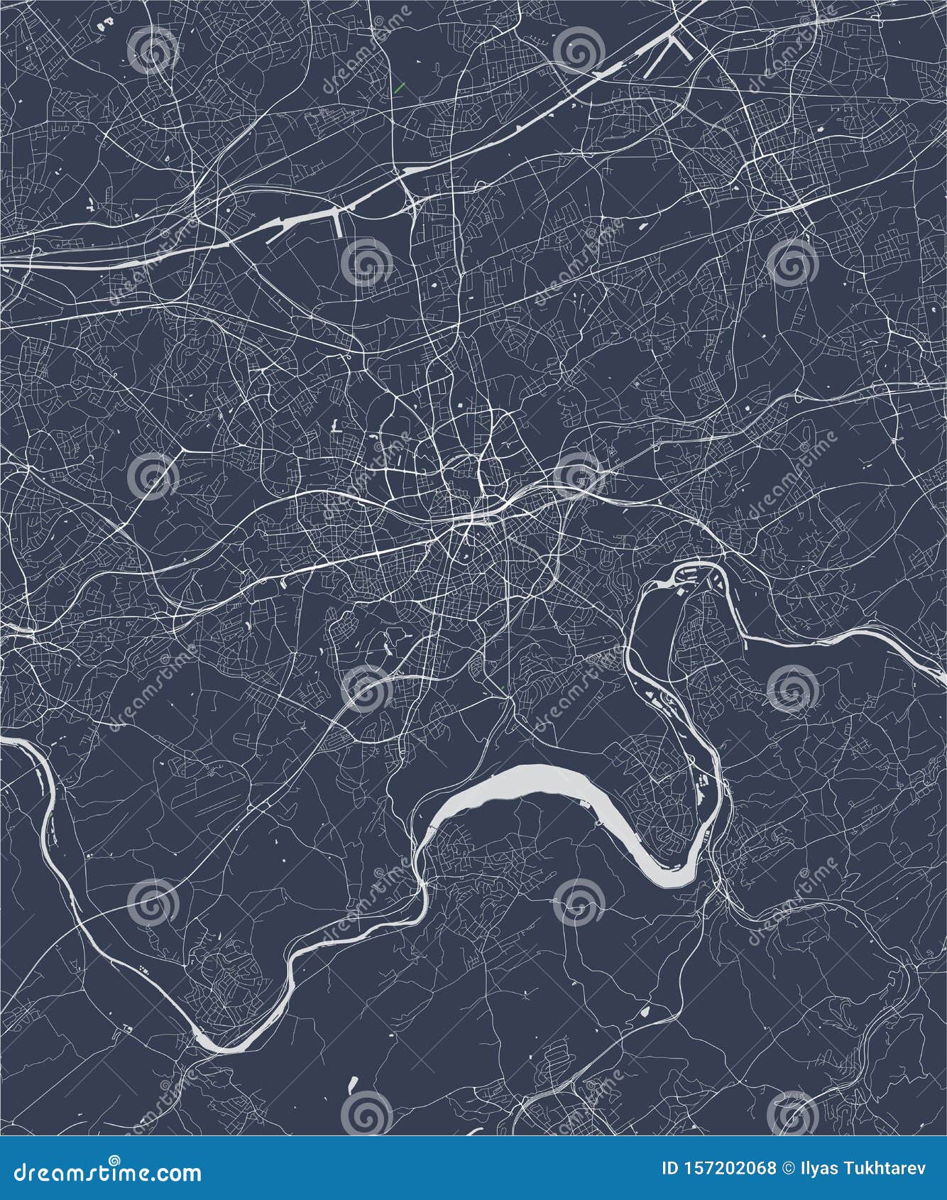 Mapa De La Ciudad De Essen, Alemania Stock de ilustración - Ilustración ...