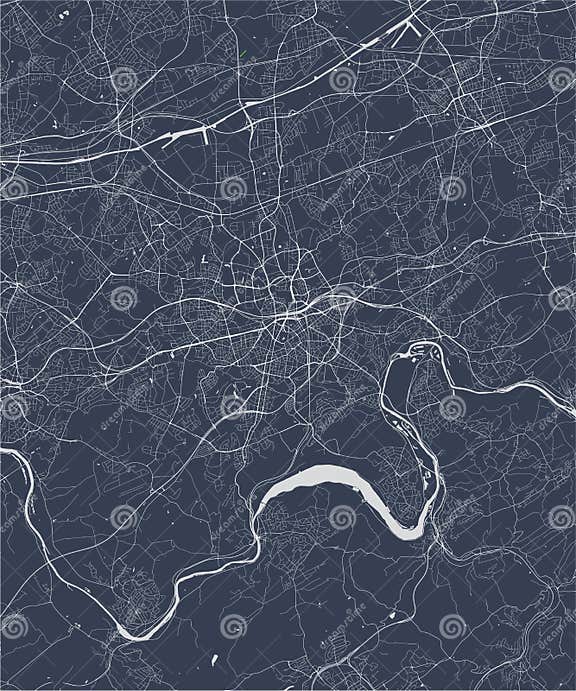 Mapa De La Ciudad De Essen, Alemania Stock de ilustración - Ilustración ...