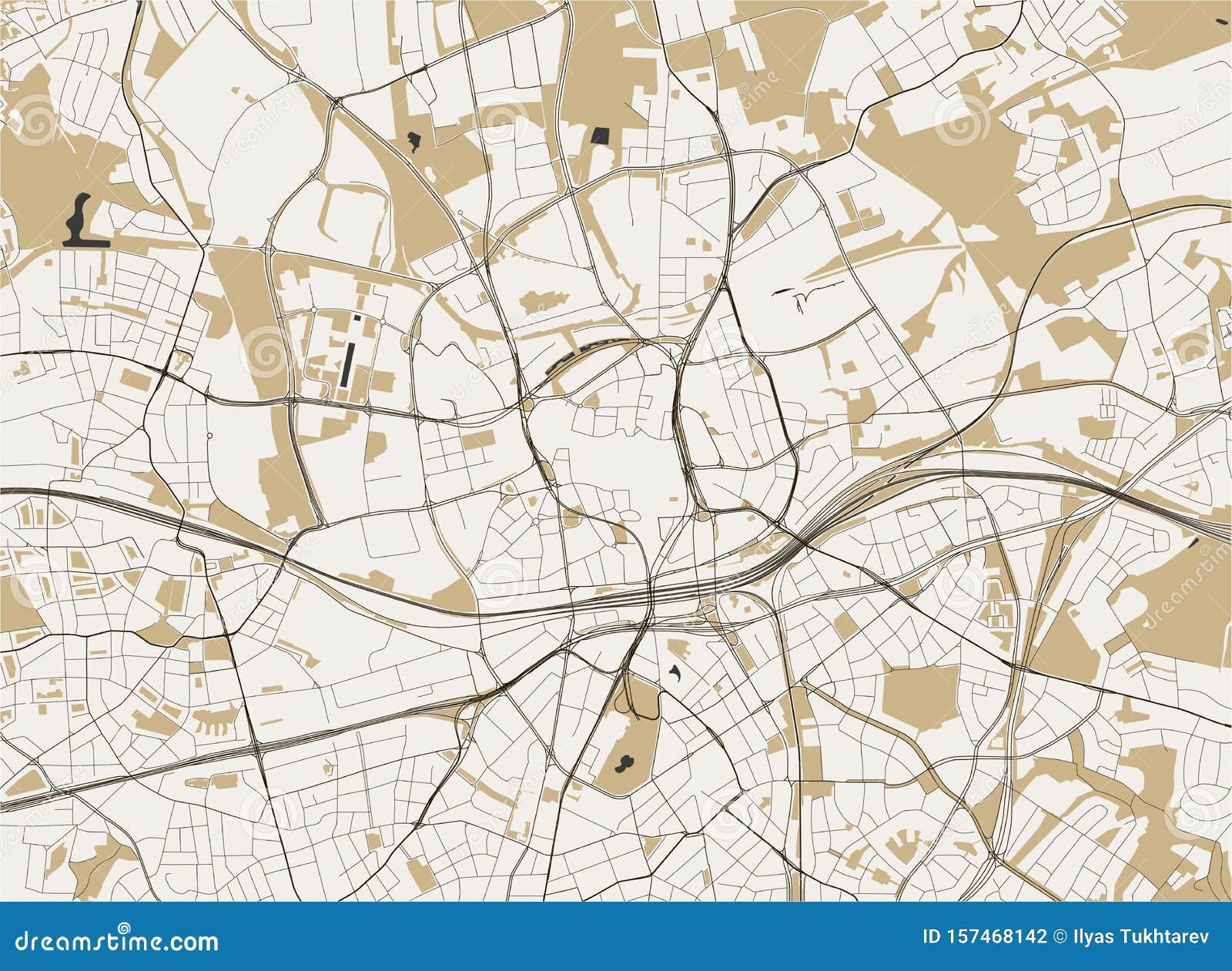Mapa De La Ciudad De Essen, Alemania Stock de ilustración - Ilustración ...