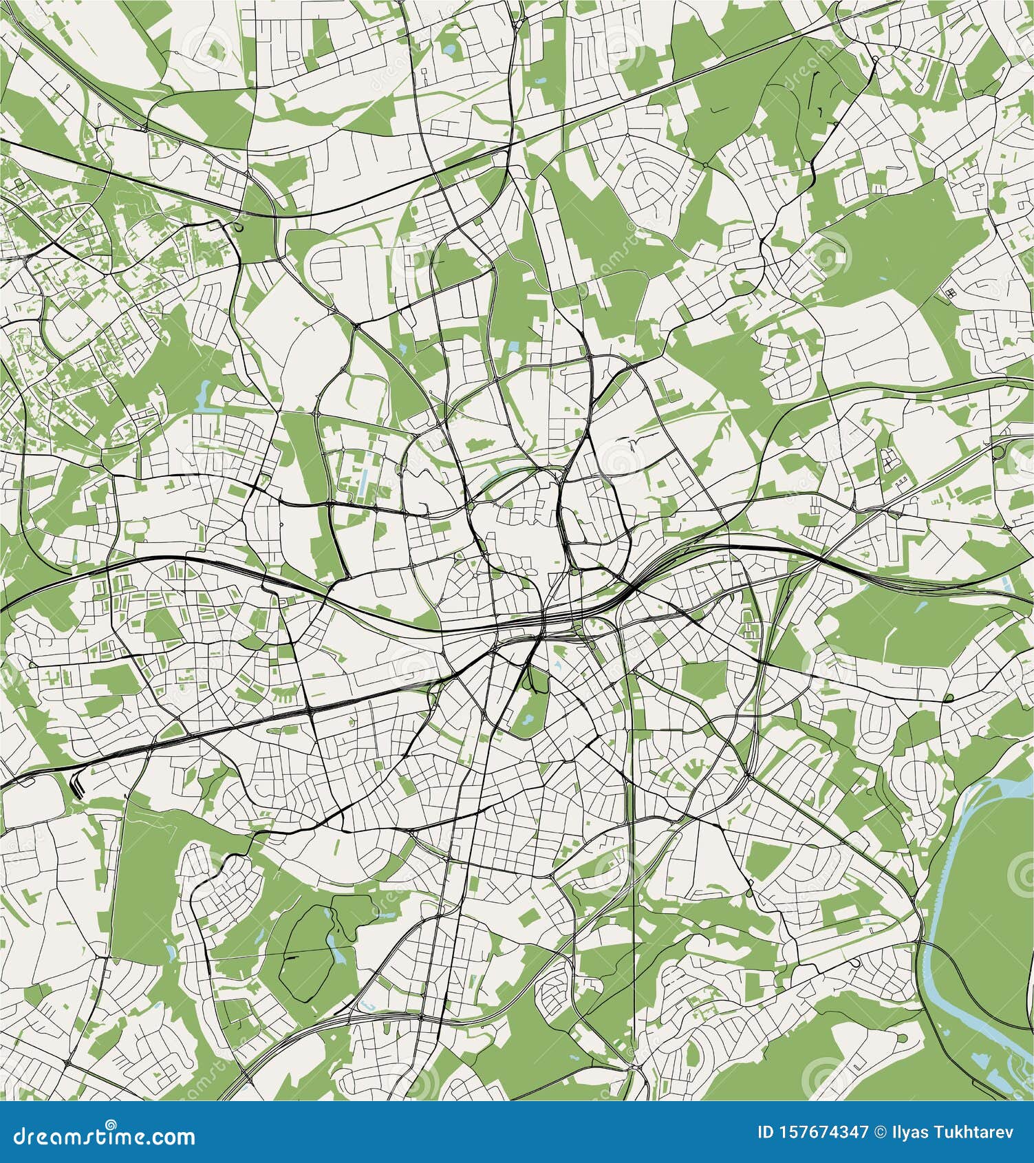 Mapa De La Ciudad De Essen, Alemania Stock de ilustración - Ilustración ...