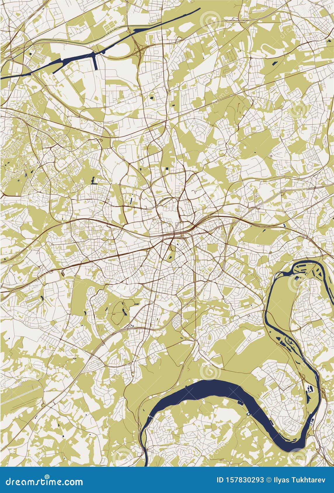 Mapa De La Ciudad De Essen, Alemania Stock de ilustración - Ilustración ...