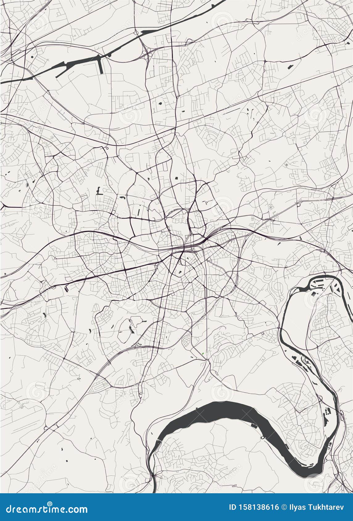 Mapa De La Ciudad De Essen, Alemania Stock de ilustración - Ilustración ...