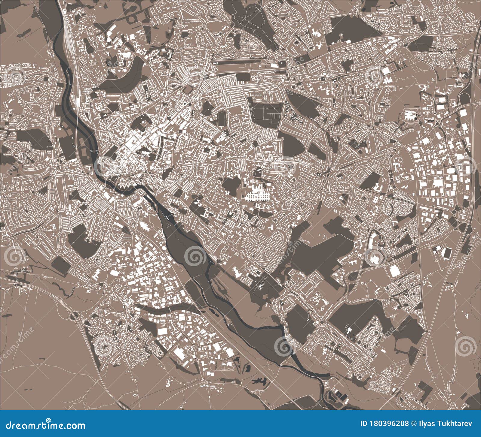 Mapa De La Ciudad De Exeter Devon Suroeste De England Ingland Uk Stock ...
