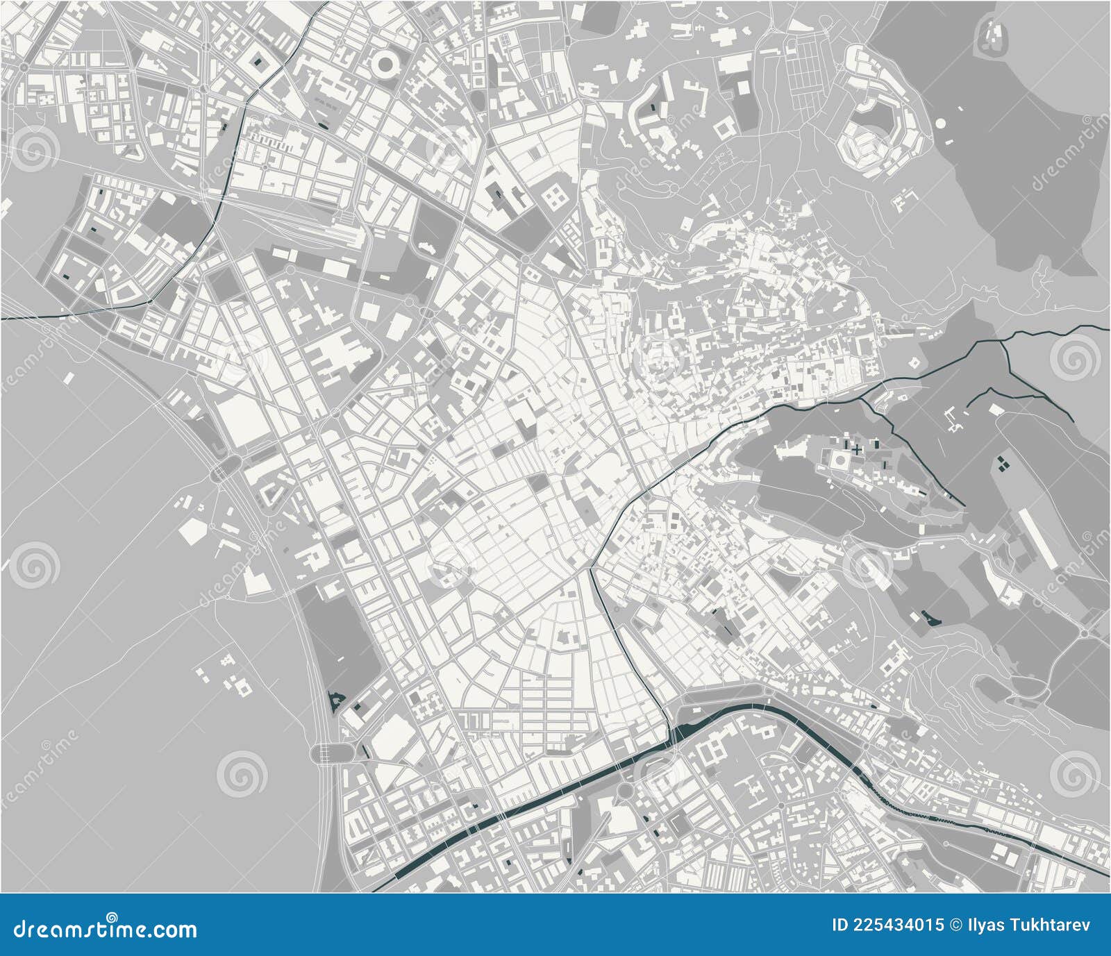 Mapa De La Ciudad De Granada España Ilustración del Vector ...