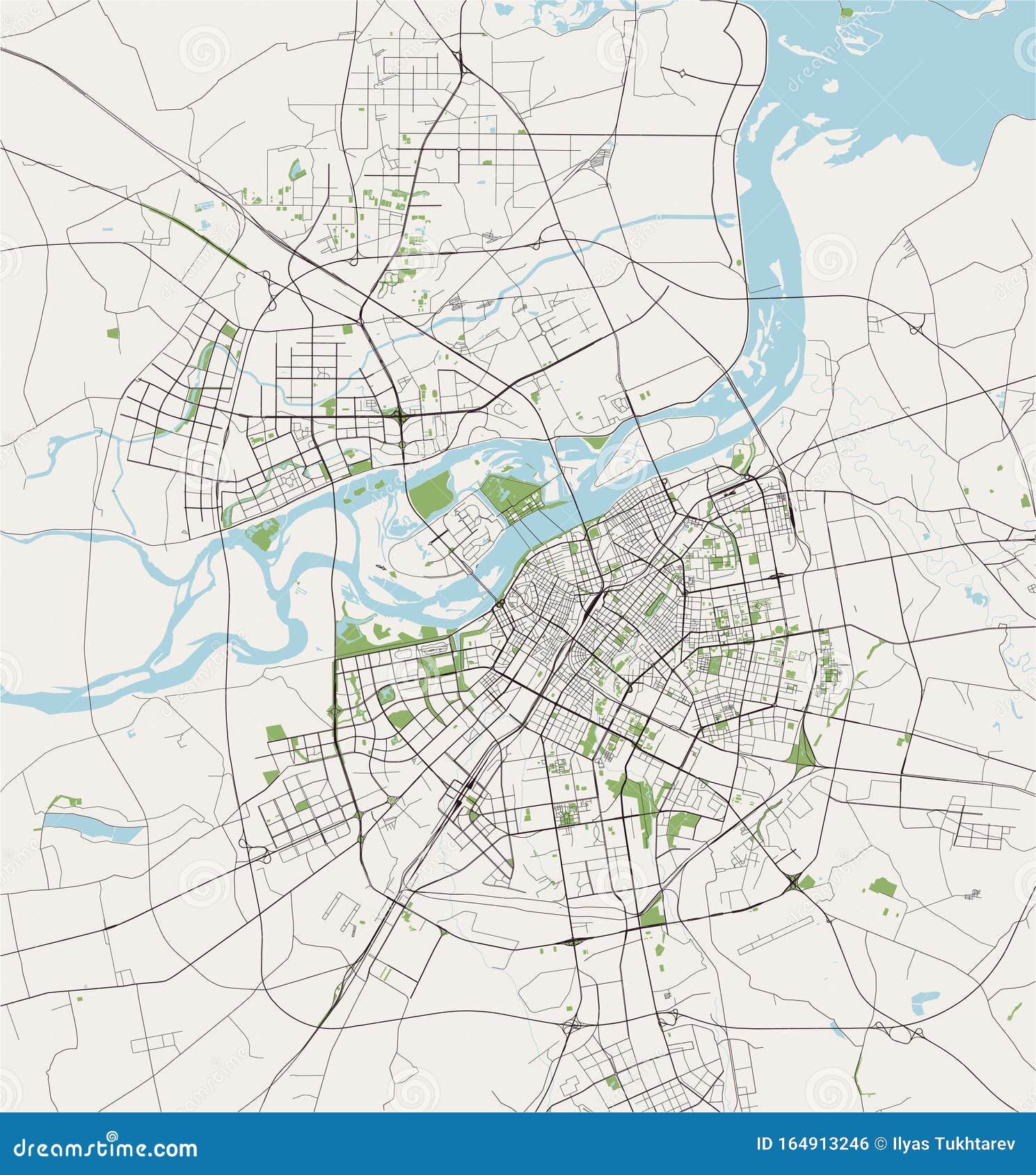 Mapa De La Ciudad De Harbin, China Stock de ilustración - Ilustración ...