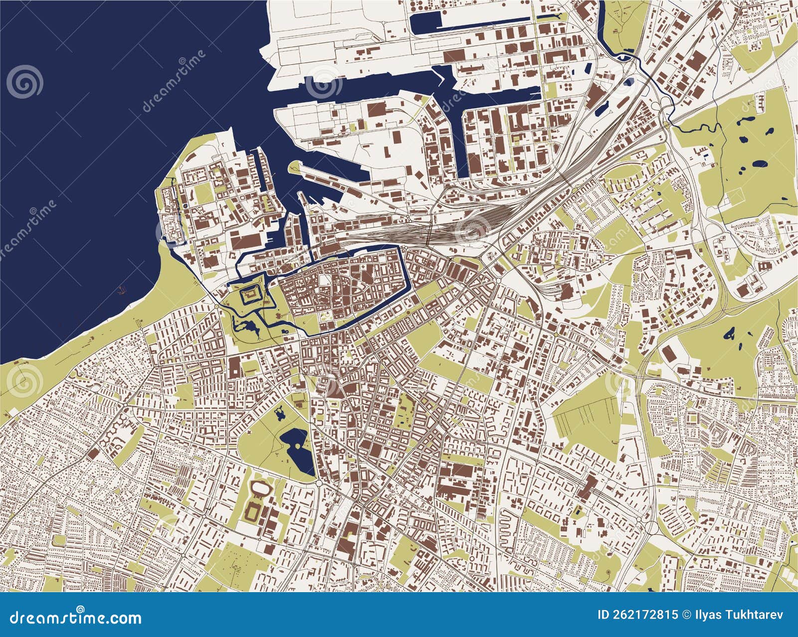 Mapa De La Ciudad De Malmo Suecia Ilustración del Vector - Ilustración ...