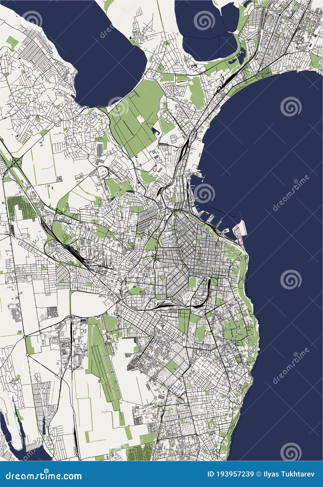 Mapa De La Ciudad De Odessa Odessa Oblast Ucrania Ilustración del ...