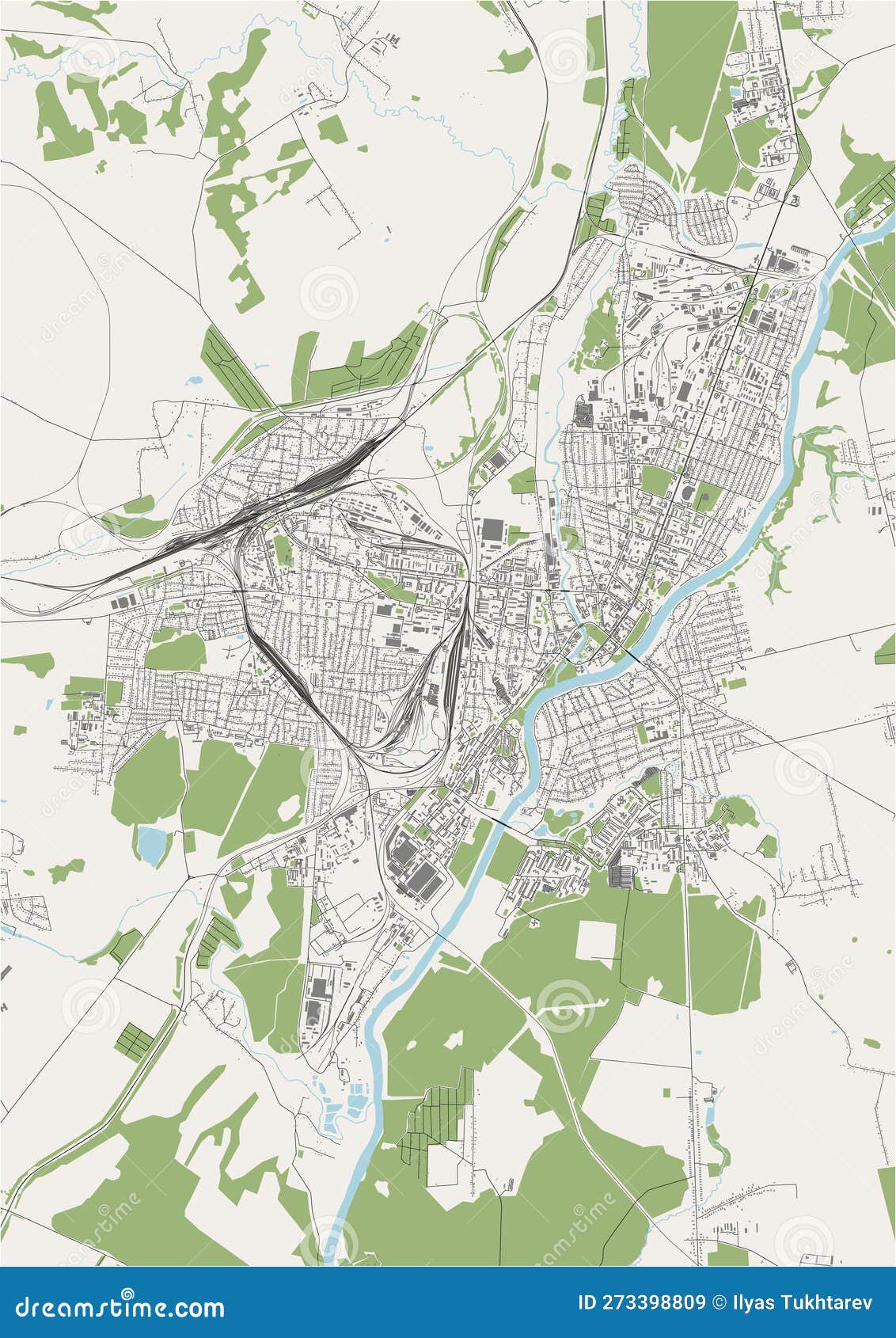 Mapa De La Ciudad De Orsha Belarus Ilustración del Vector - Ilustración ...