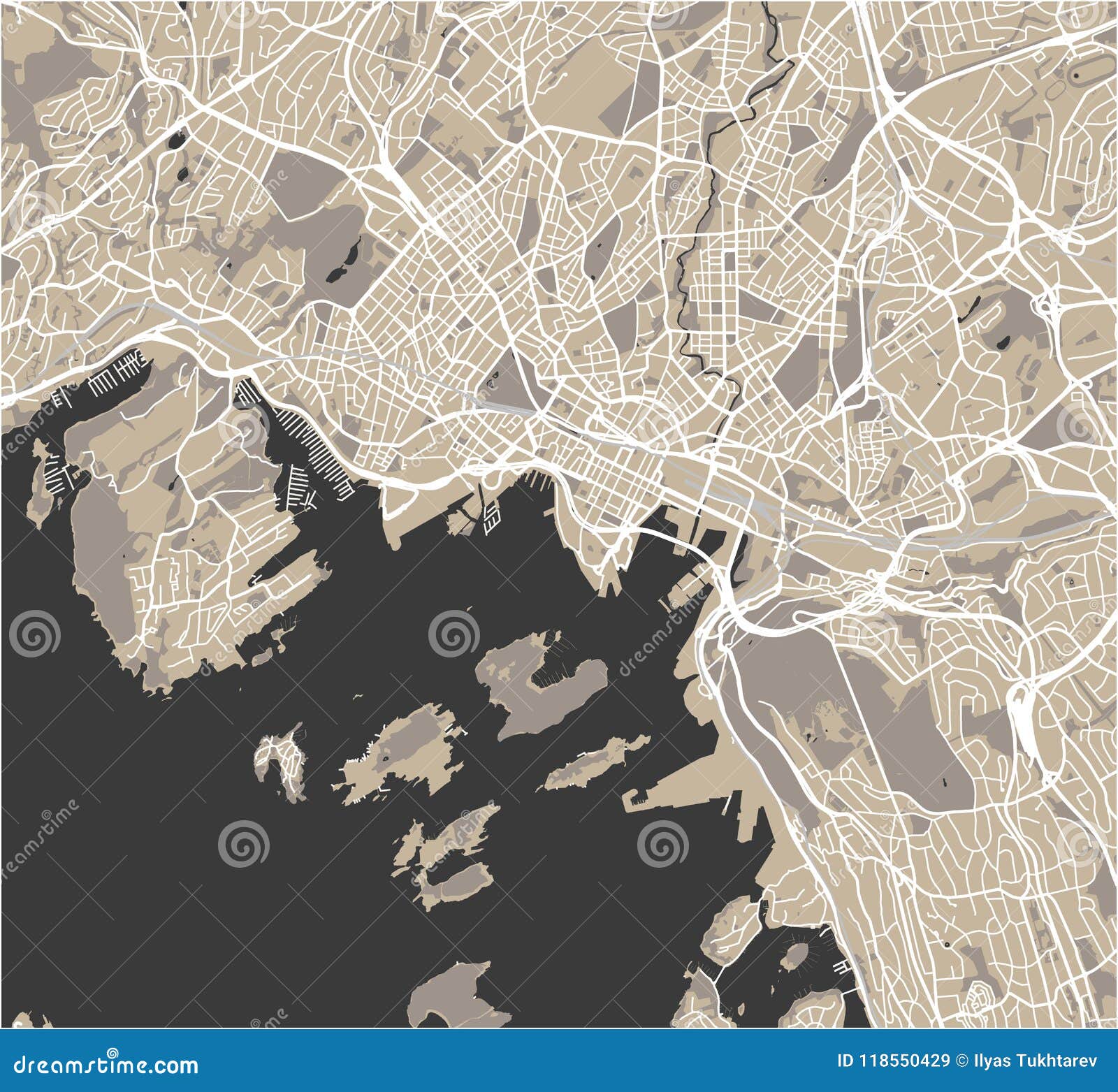 Mapa De La Ciudad De Oslo, Noruega Ilustración del Vector - Ilustración ...