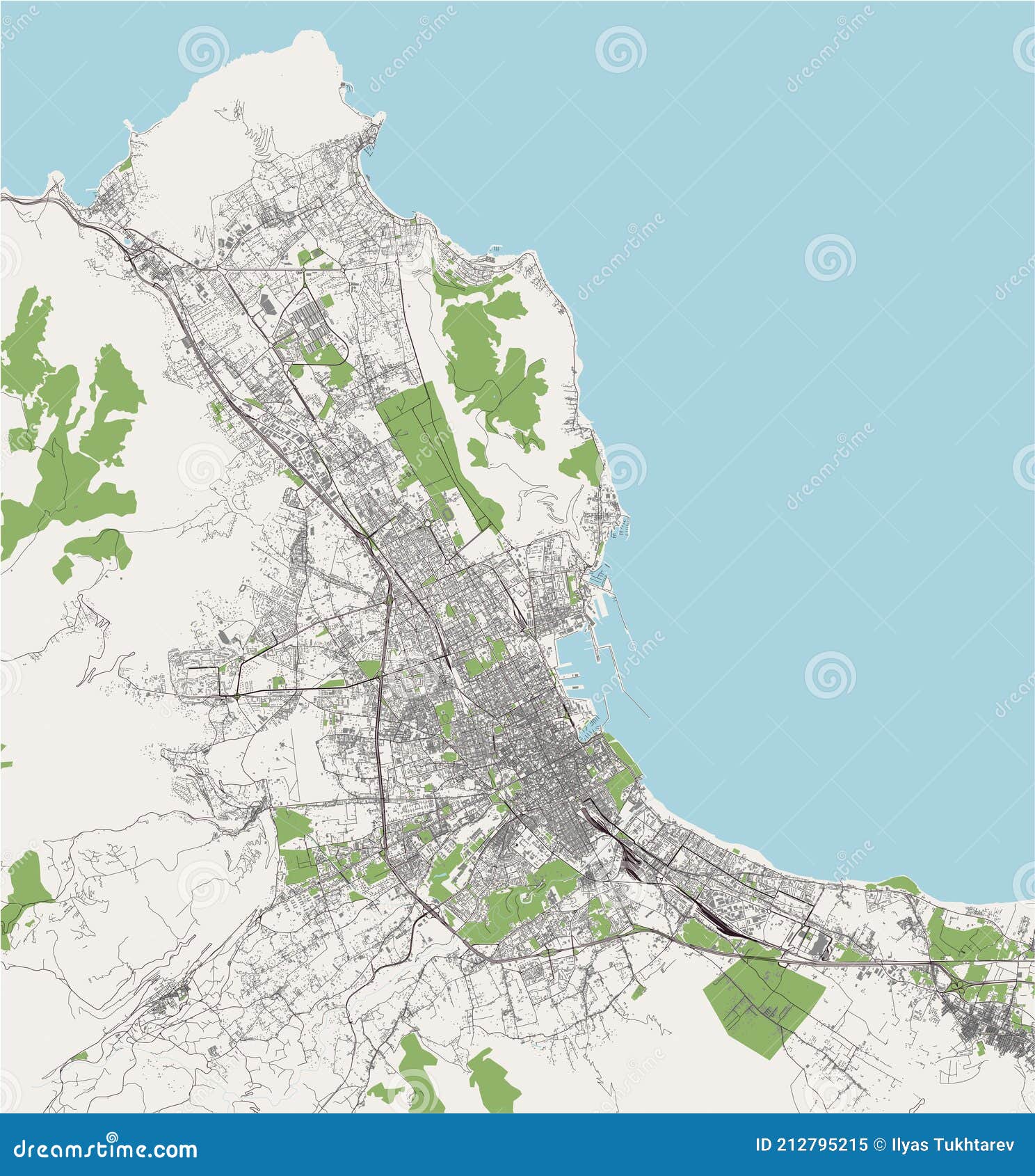 Mapa De La Ciudad De Palermo Sicilia Italia Ilustración del Vector ...