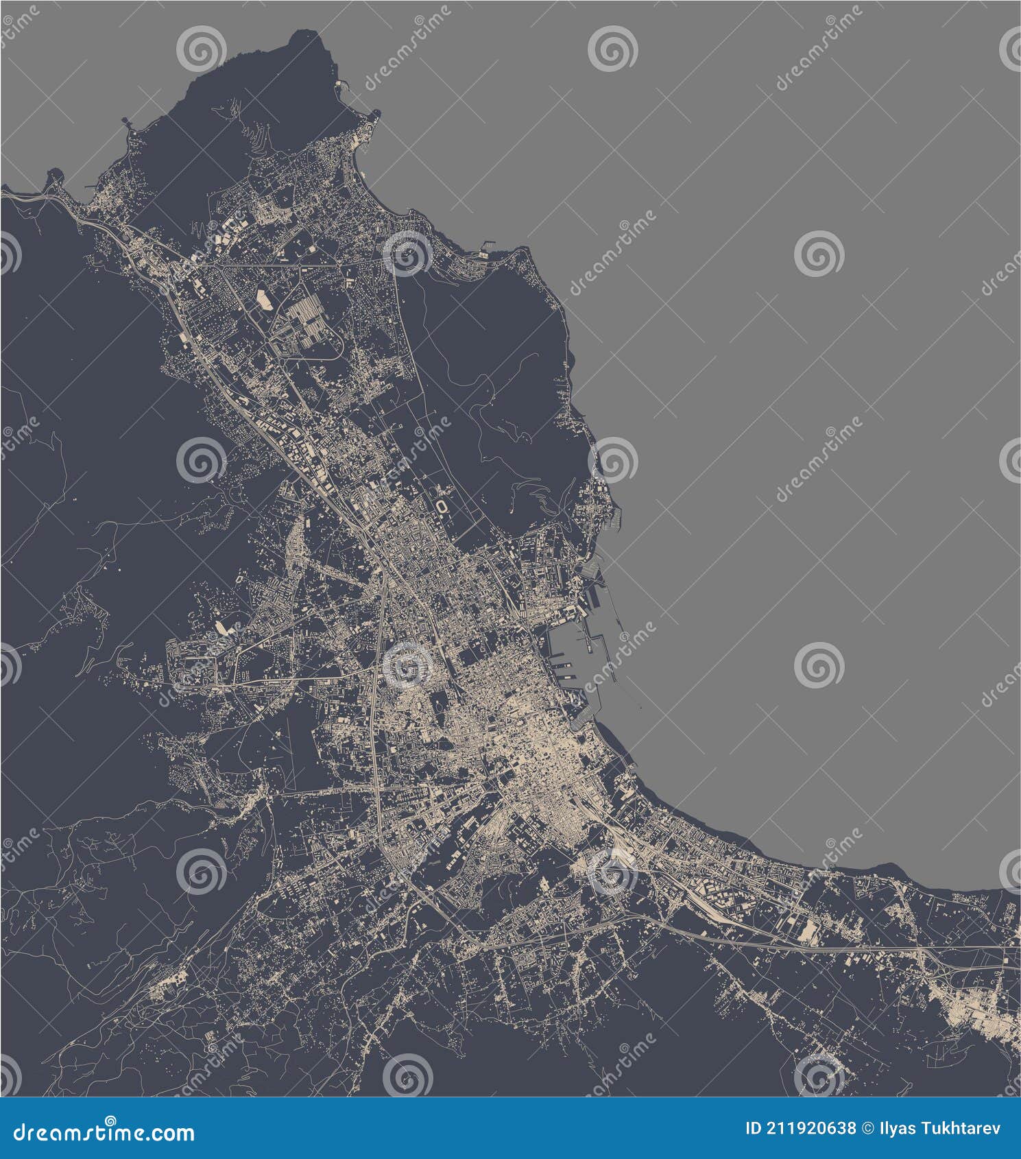 Mapa De La Ciudad De Palermo Sicily Italy Ilustración del Vector ...
