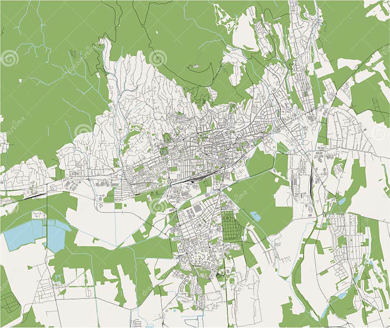 Mapa De La Ciudad De Pecs Hungary Ilustración del Vector - Ilustración ...