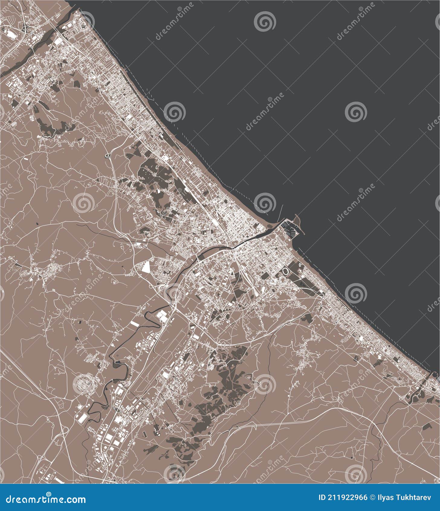 Mapa De La Ciudad De Pescara Abruzzo Italy Ilustración del Vector ...