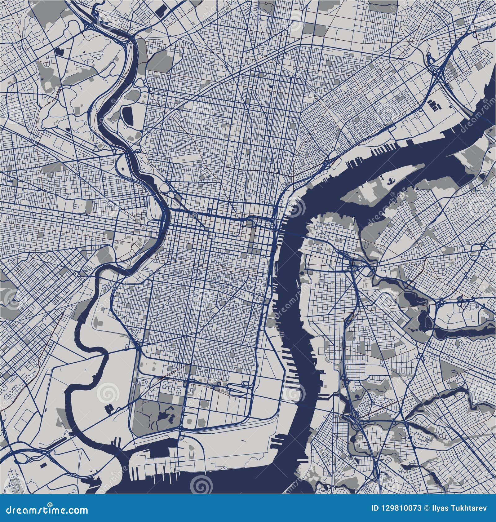 Mapa De La Ciudad De Philadelphia, Pennsylvania, Los E.E.U.U ...