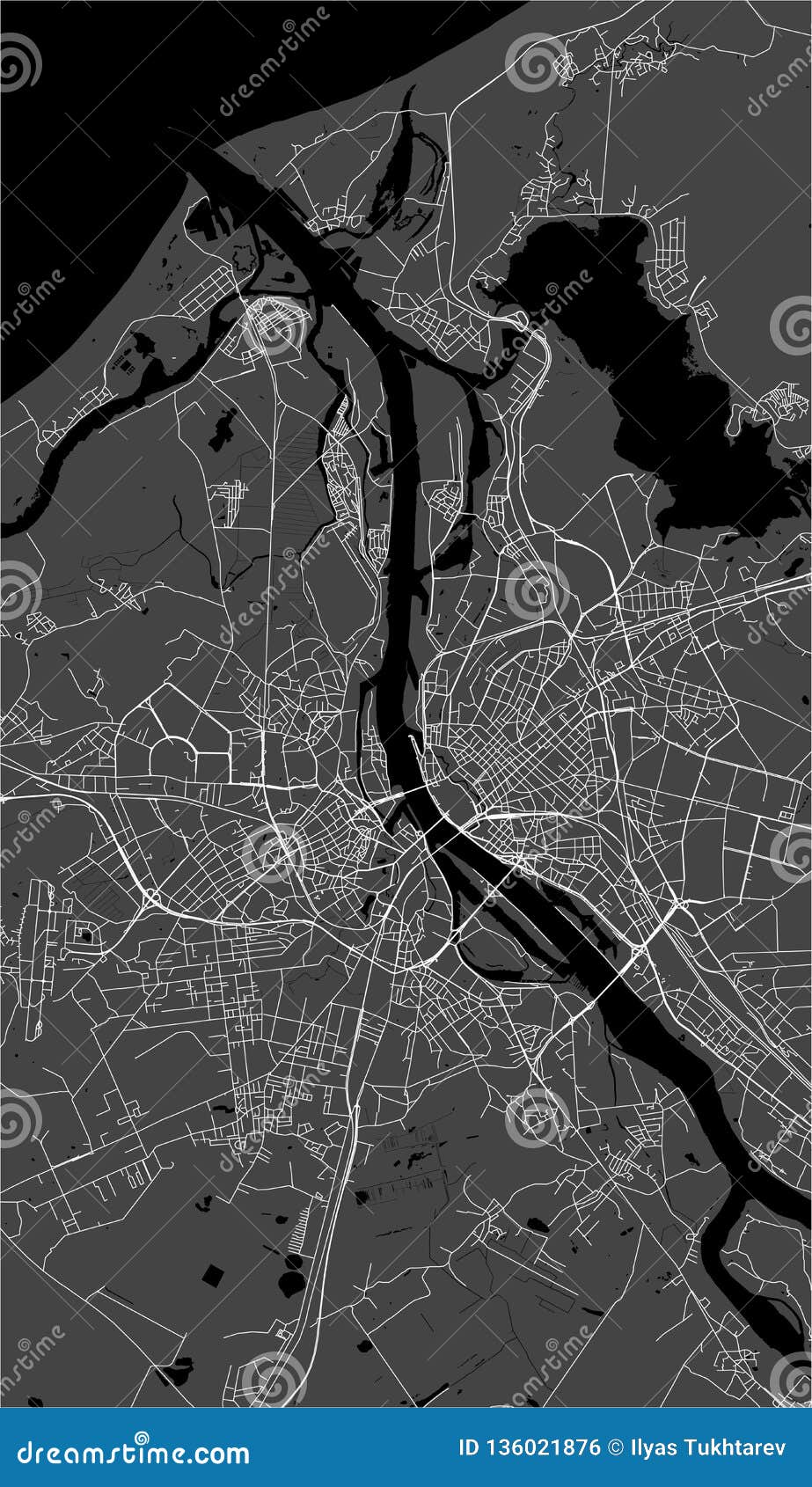 Mapa De La Ciudad De Riga, Letonia Stock de ilustración - Ilustración ...