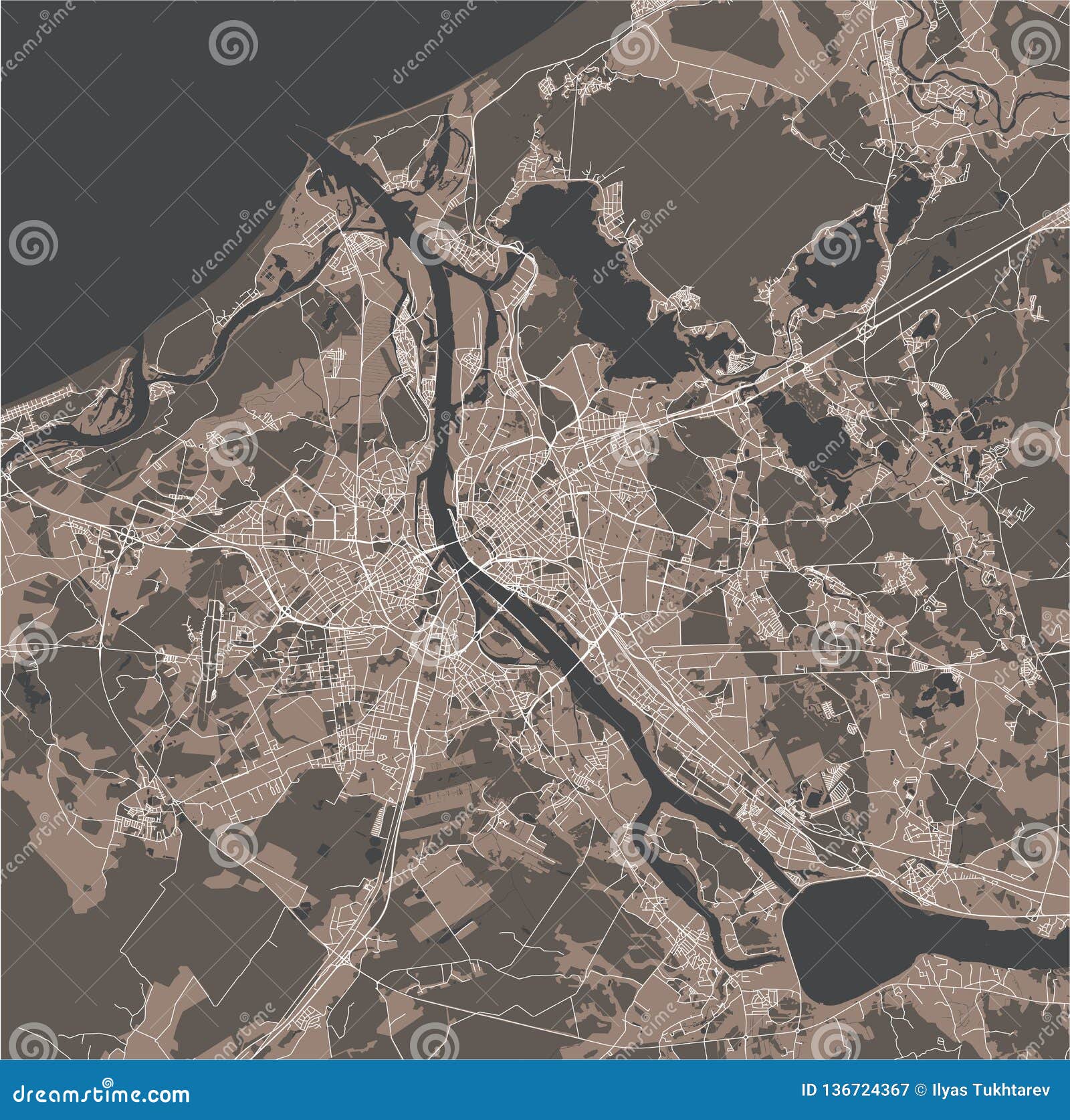 Mapa De La Ciudad De Riga, Letonia Stock de ilustración - Ilustración ...