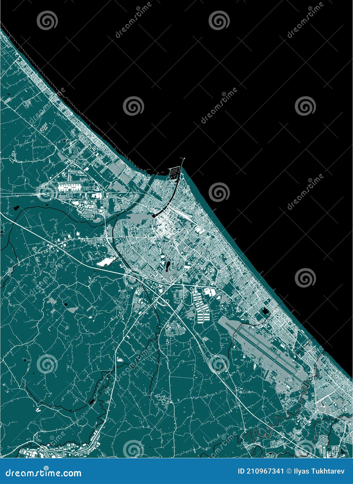 Mapa De La Ciudad De Rimini Italia Ilustración del Vector - Ilustración ...