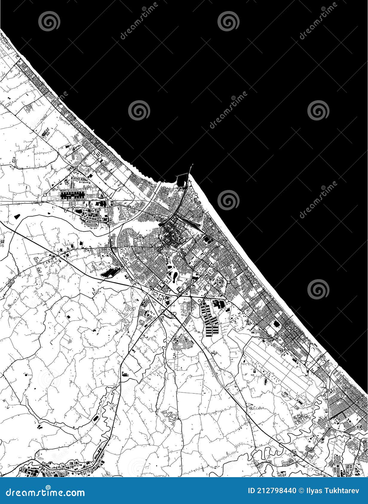 Mapa De La Ciudad De Rimini Italia Ilustración del Vector - Ilustración ...