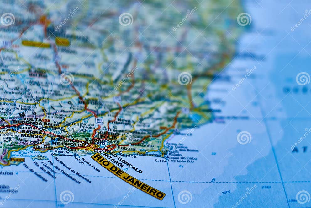 Mapa De La Ciudad De Rio De Janeiro Foto de archivo - Imagen de enero ...