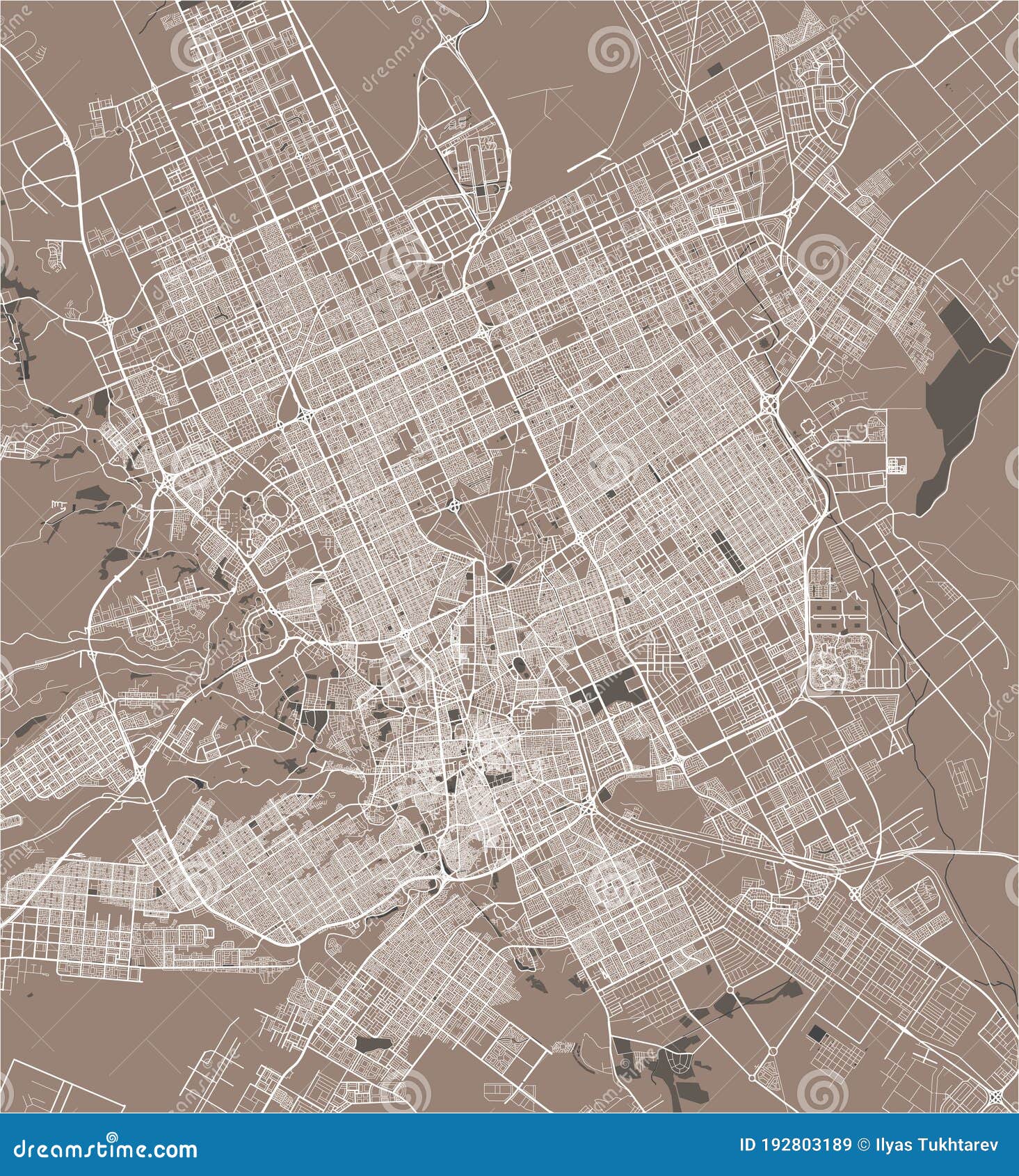 Mapa De La Ciudad De Riyadh Arabia Saudita Ilustración del Vector ...