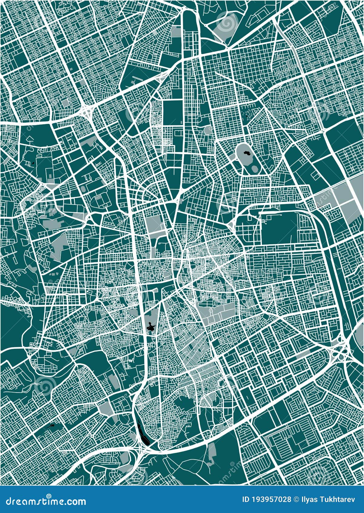 Mapa De La Ciudad De Riyadh Arabia Saudita Ilustración del Vector ...