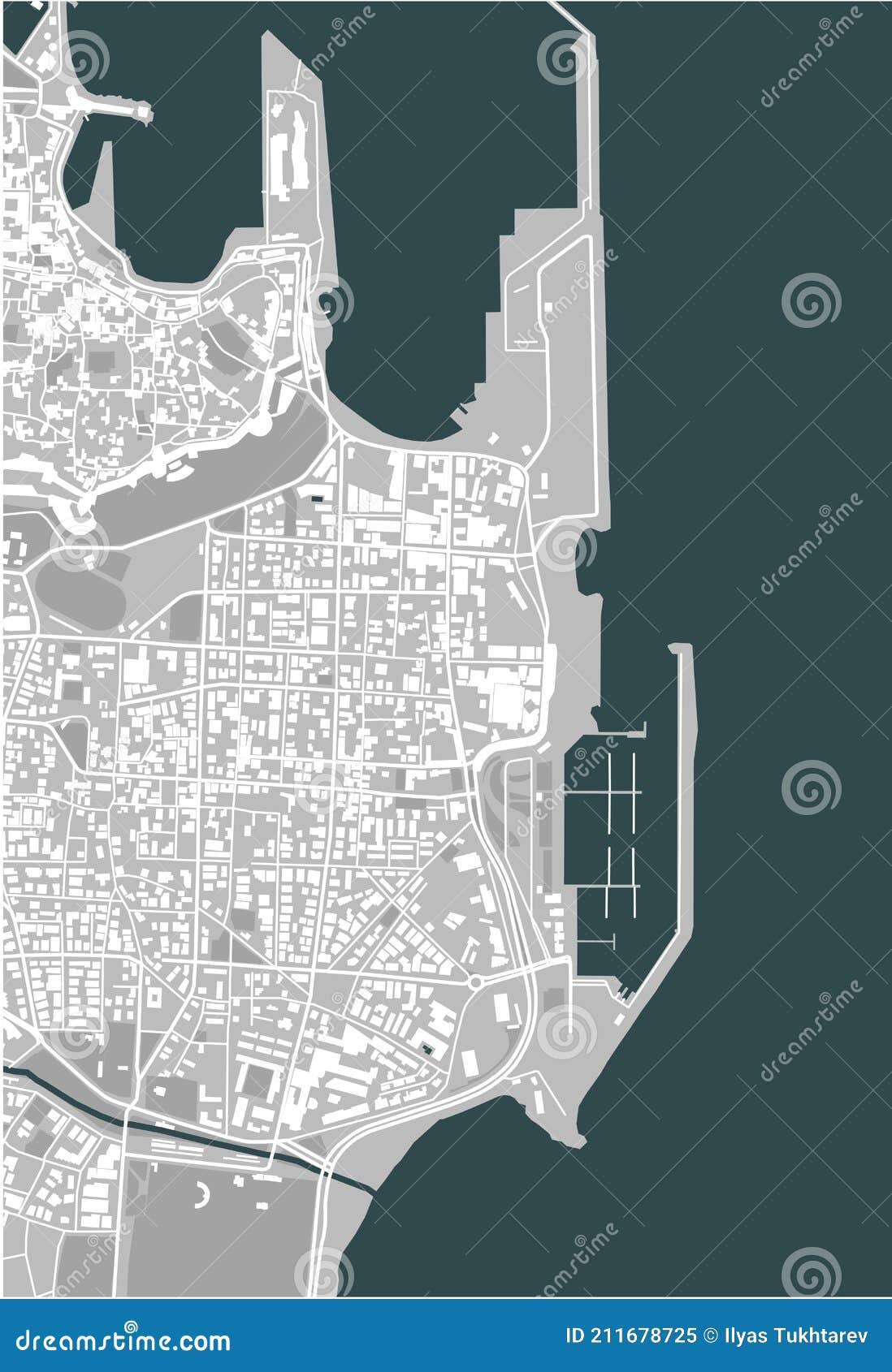 Mapa De La Ciudad De Rodas Grecia Stock de ilustración - Ilustración de ...