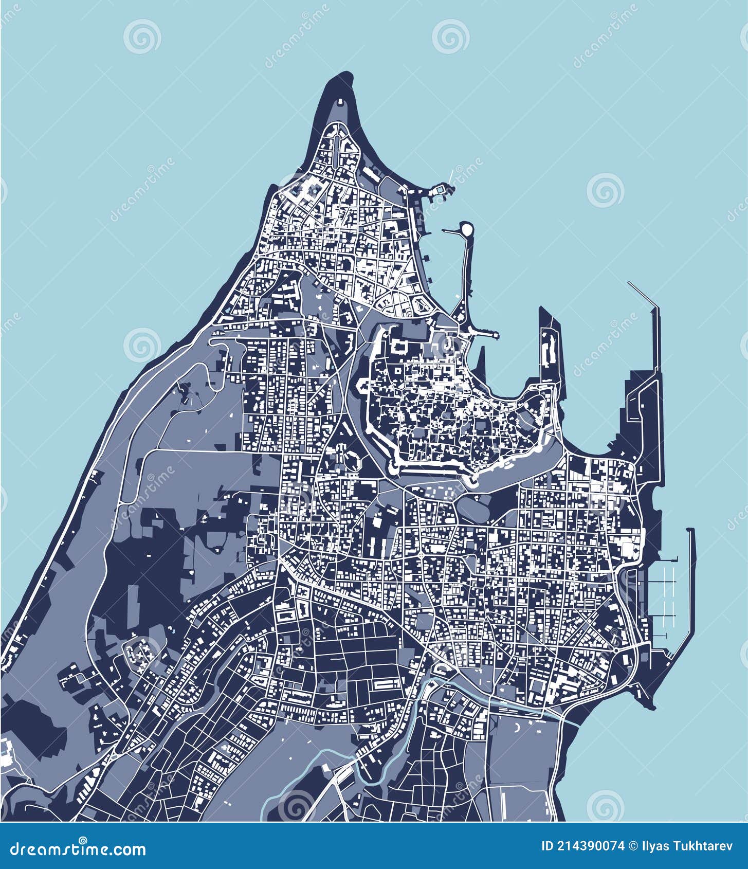 Mapa De La Ciudad De Rodas Grecia Stock de ilustración - Ilustración de ...