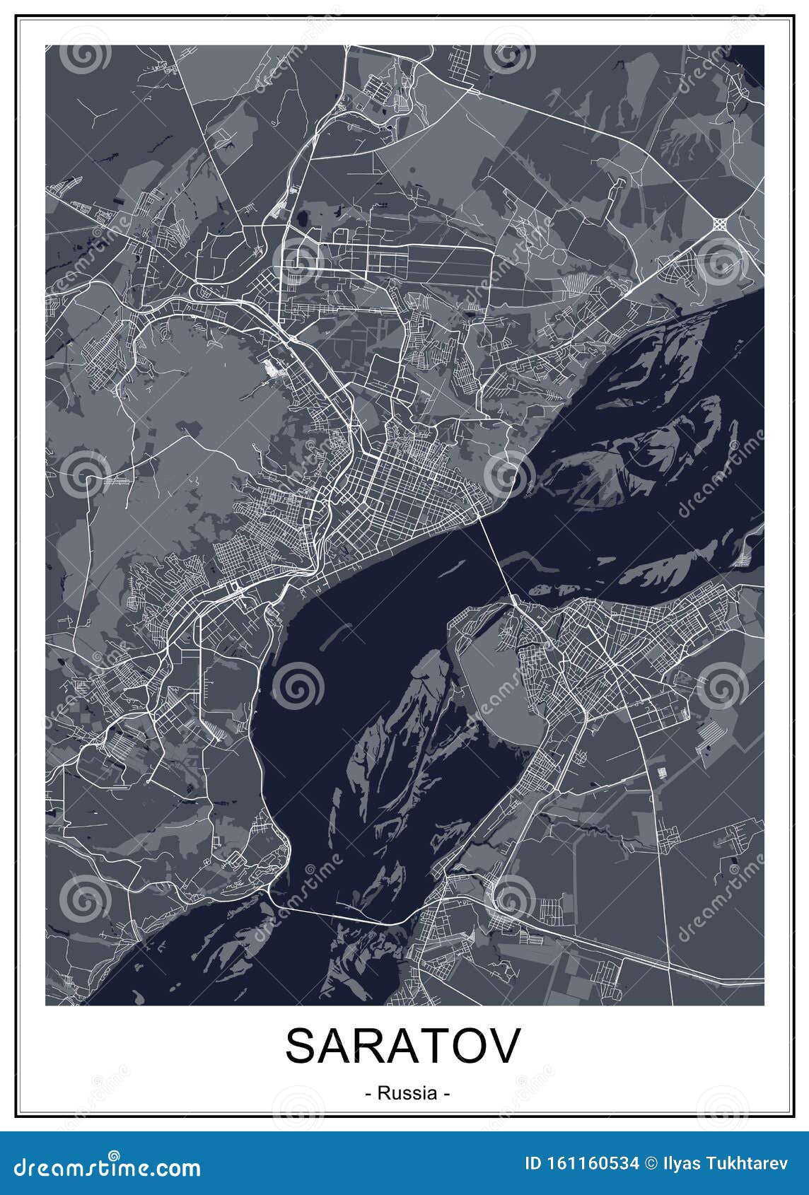 Mapa De La Ciudad De Saratov, Rusia Ilustración del Vector ...