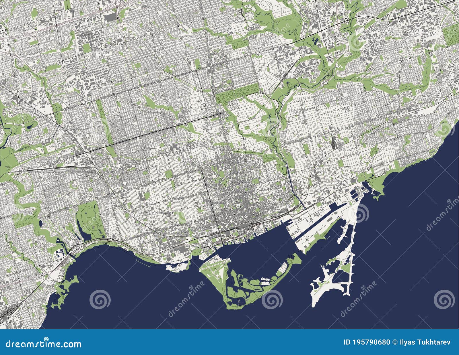 Mapa De La Ciudad De Toronto Canada Ilustración del Vector ...