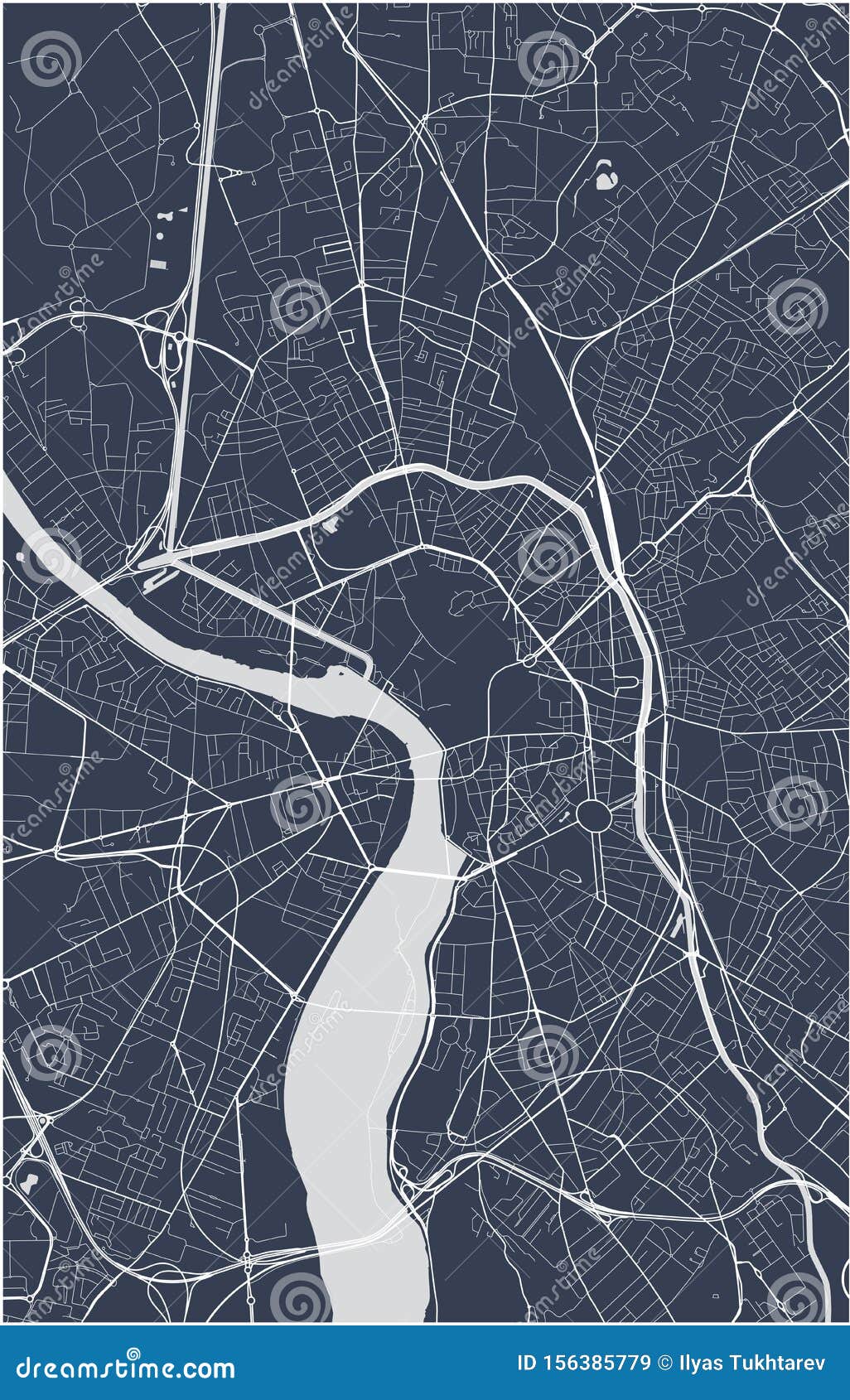 Mapa De La Ciudad De Toulouse, Francia Stock de ilustración ...