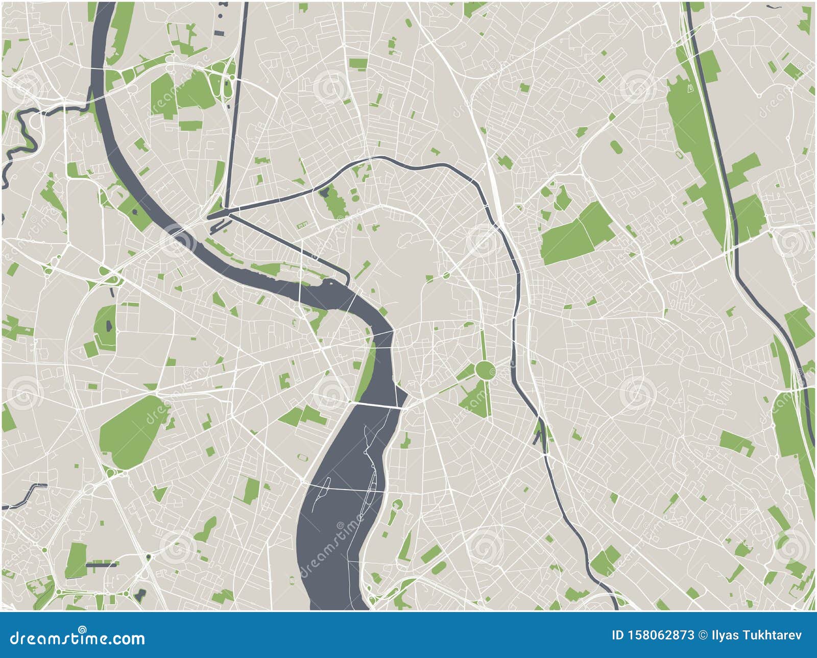Mapa De La Ciudad De Toulouse, Francia Ilustración del Vector ...