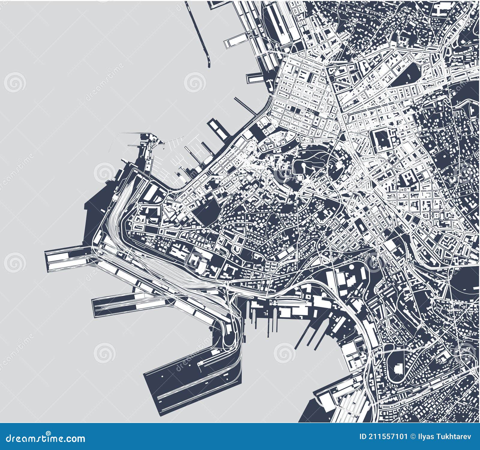 Mapa De La Ciudad De Trieste Italia Ilustración del Vector ...