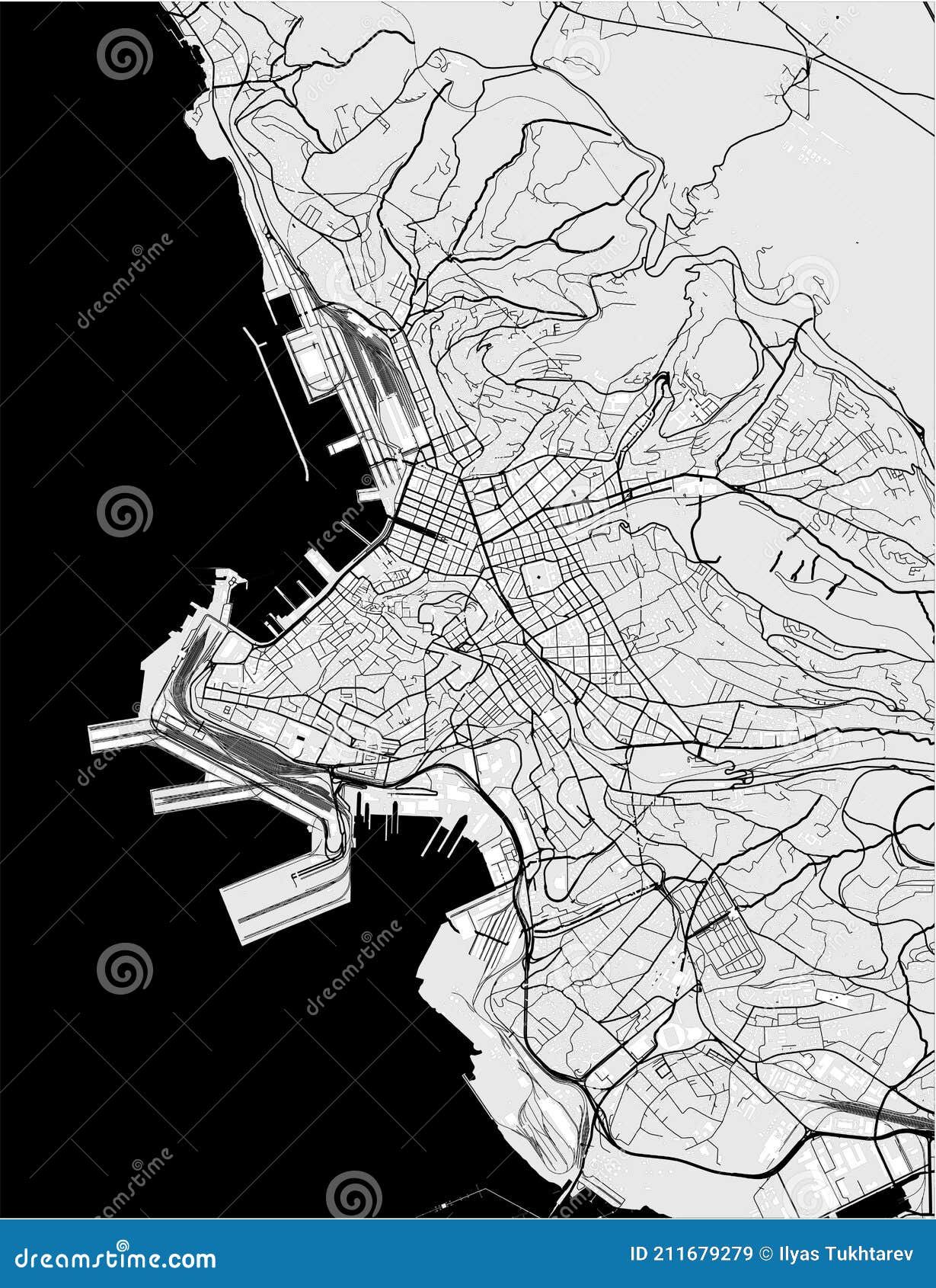 Mapa De La Ciudad De Trieste Italia Ilustración del Vector ...