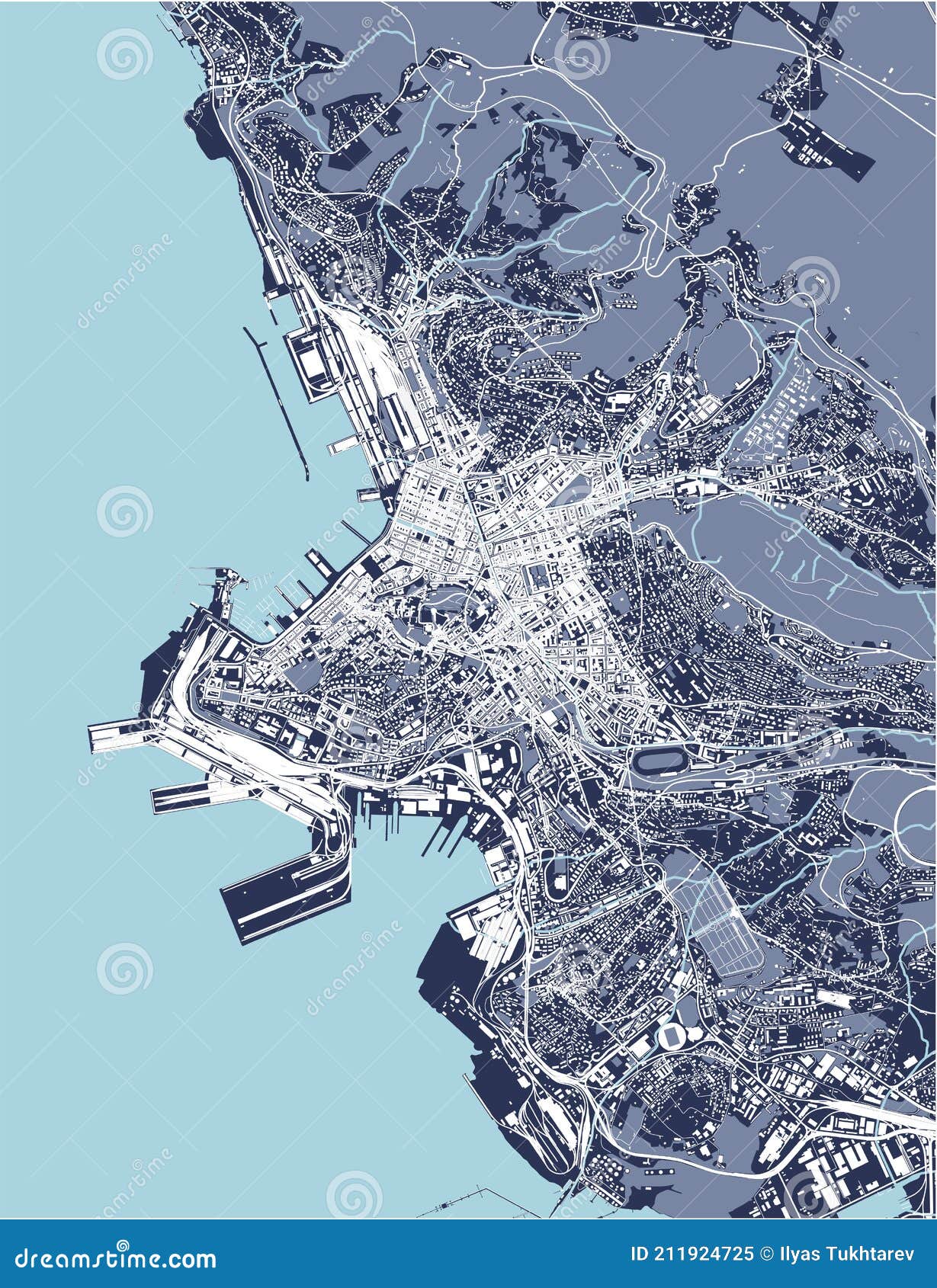 Mapa De La Ciudad De Trieste Italia Ilustración del Vector ...