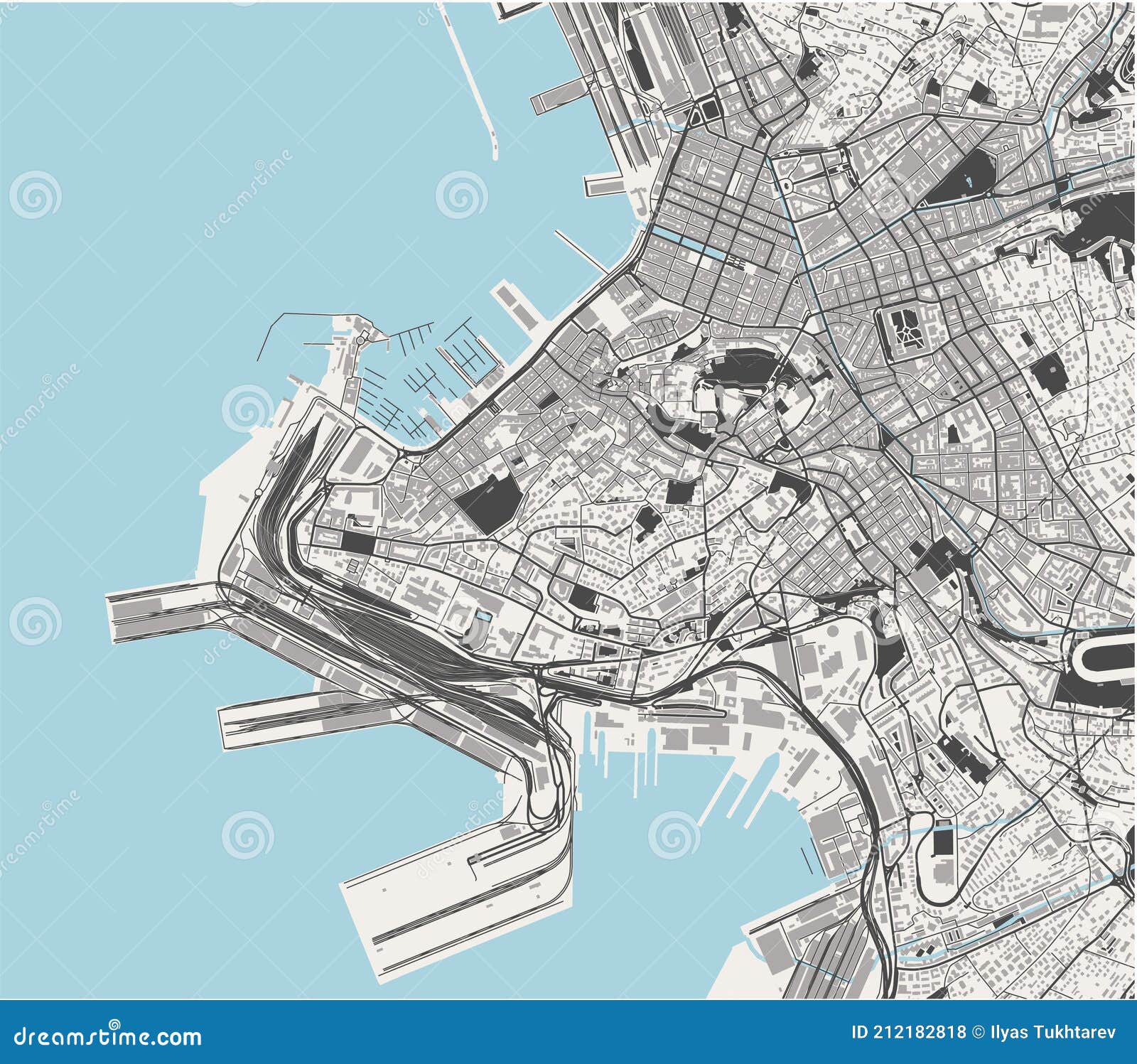 Mapa De La Ciudad De Trieste Italia Ilustración del Vector ...