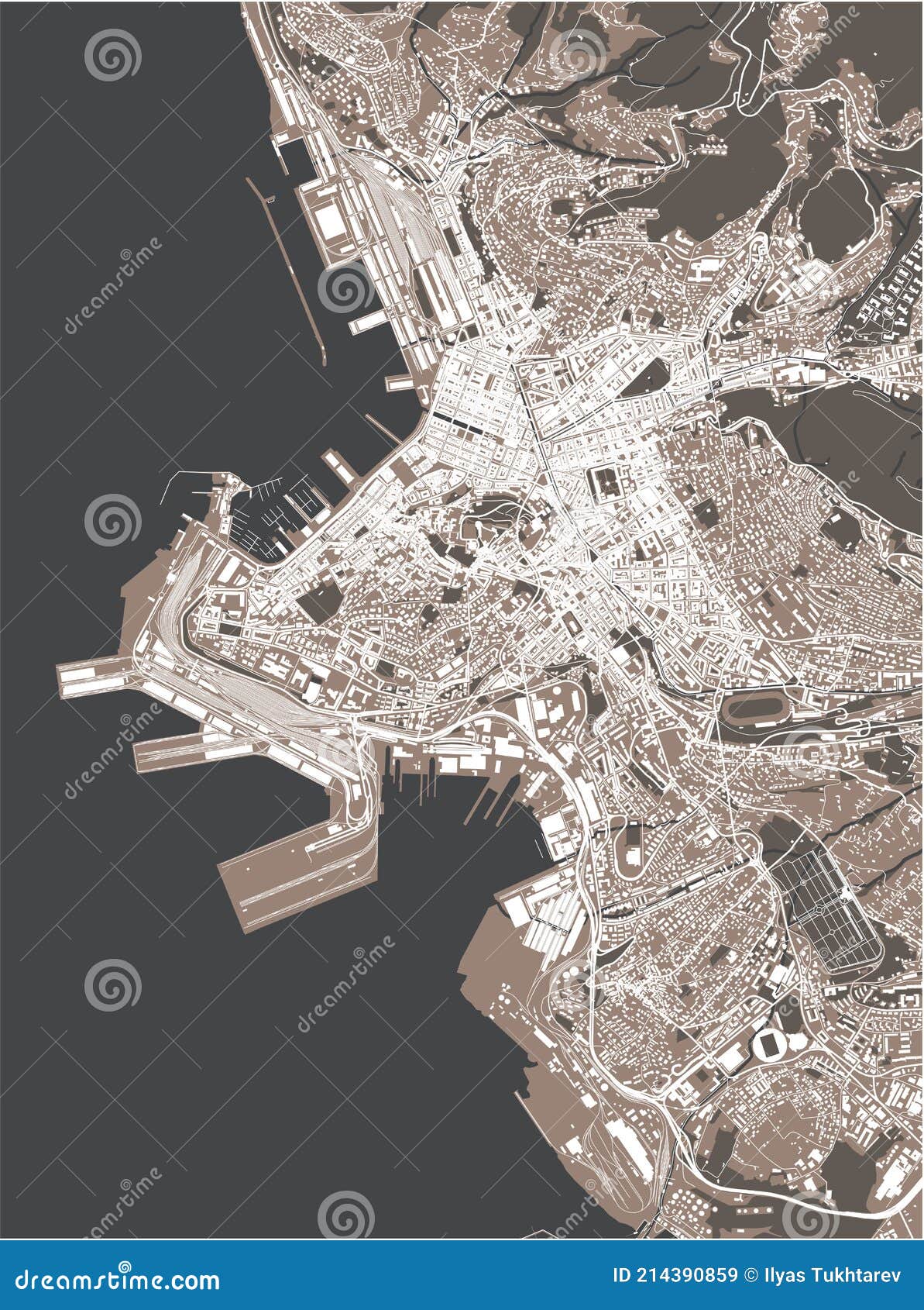 Mapa De La Ciudad De Trieste Italia Ilustración del Vector ...