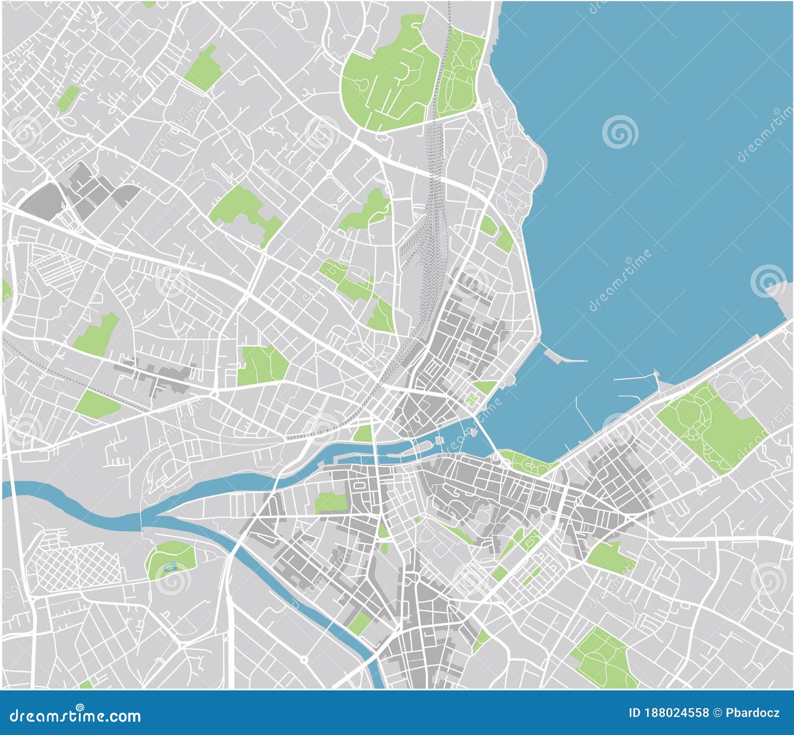 Mapa De La Ciudad Vectorial De Ginebra. Ilustración del Vector ...