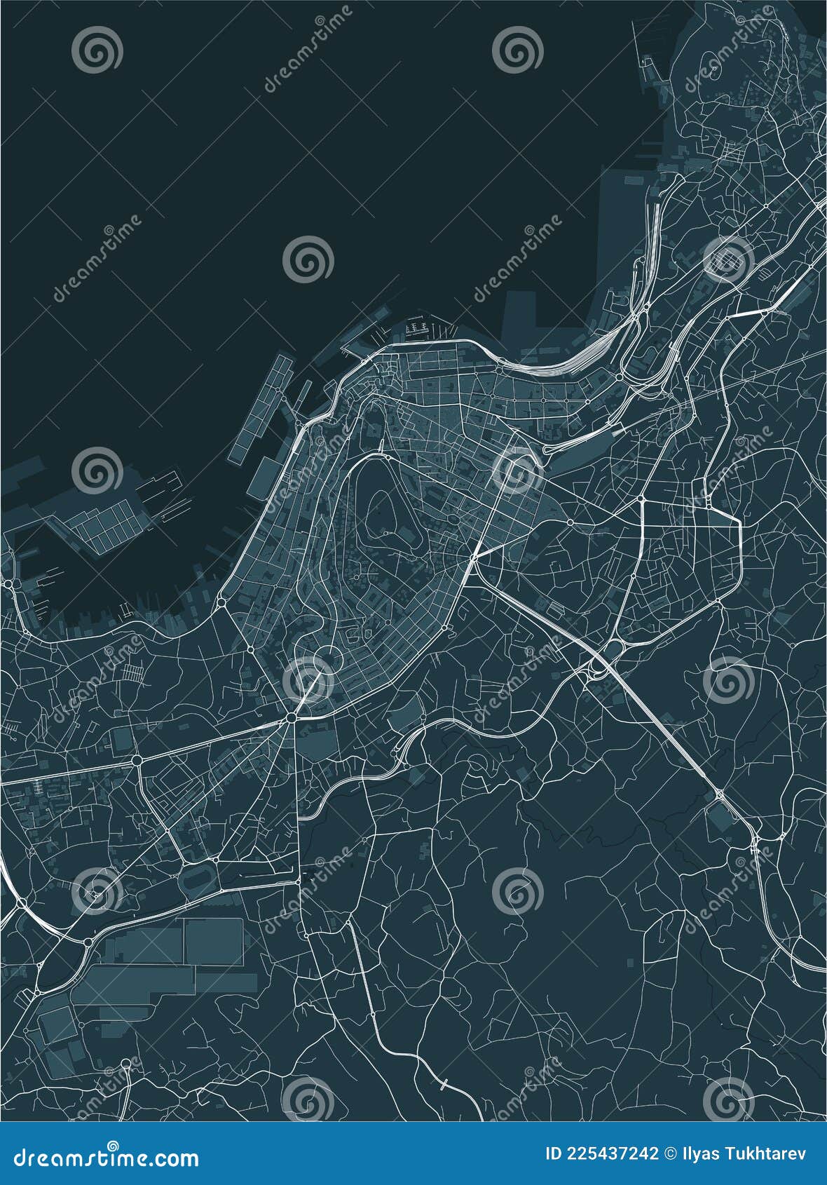 Mapa De La Ciudad De Vigo España Ilustración del Vector - Ilustración ...