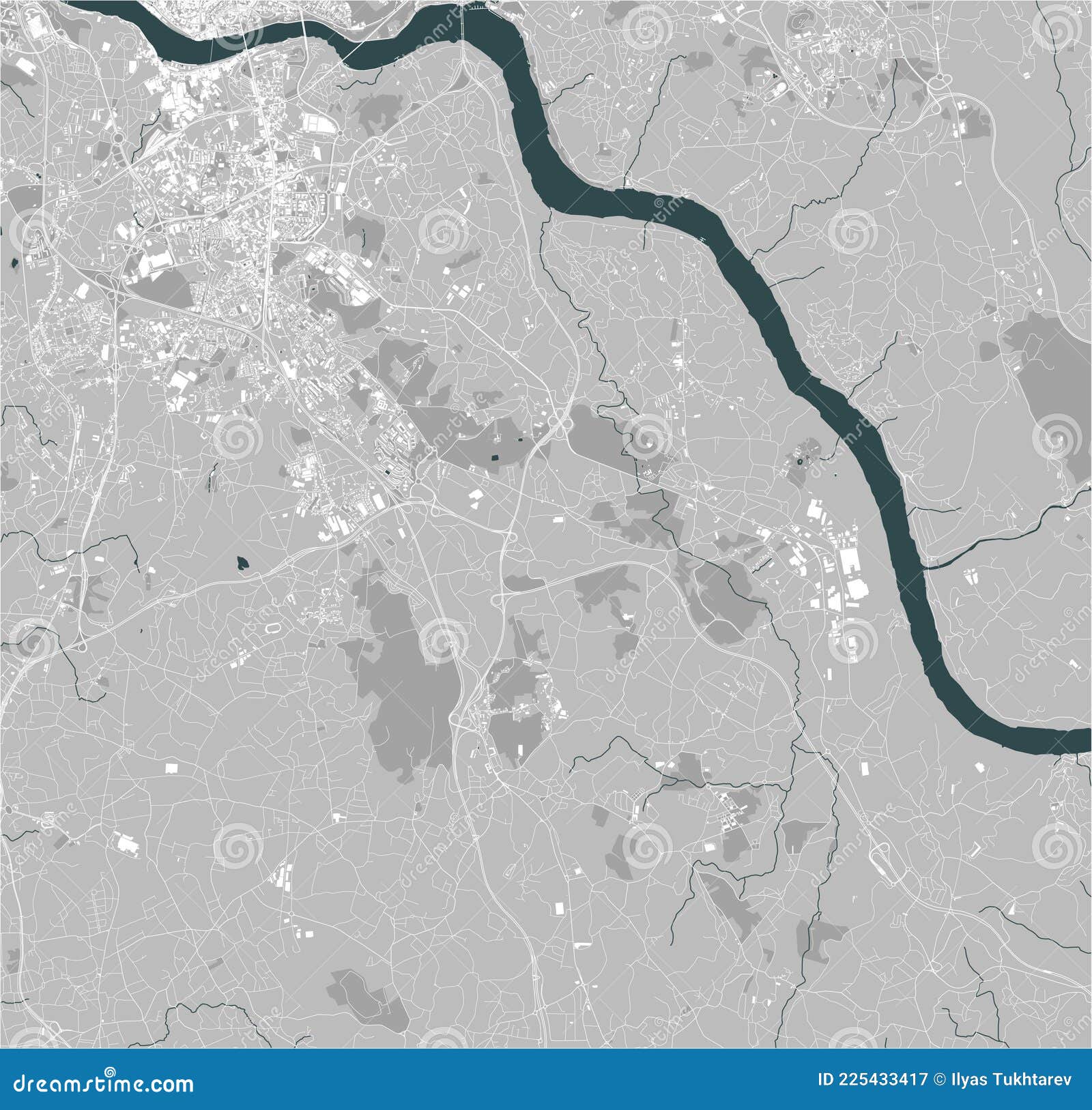 Mapa De La Ciudad De Vila Nova De Gaia Portugal Ilustración del Vector ...