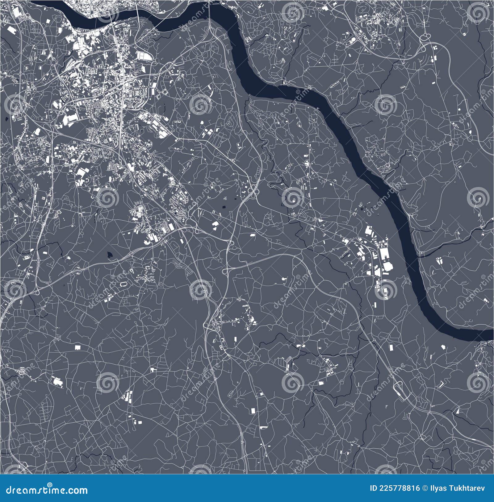 Mapa De La Ciudad De Vila Nova De Gaia Portugal Stock de ilustración ...