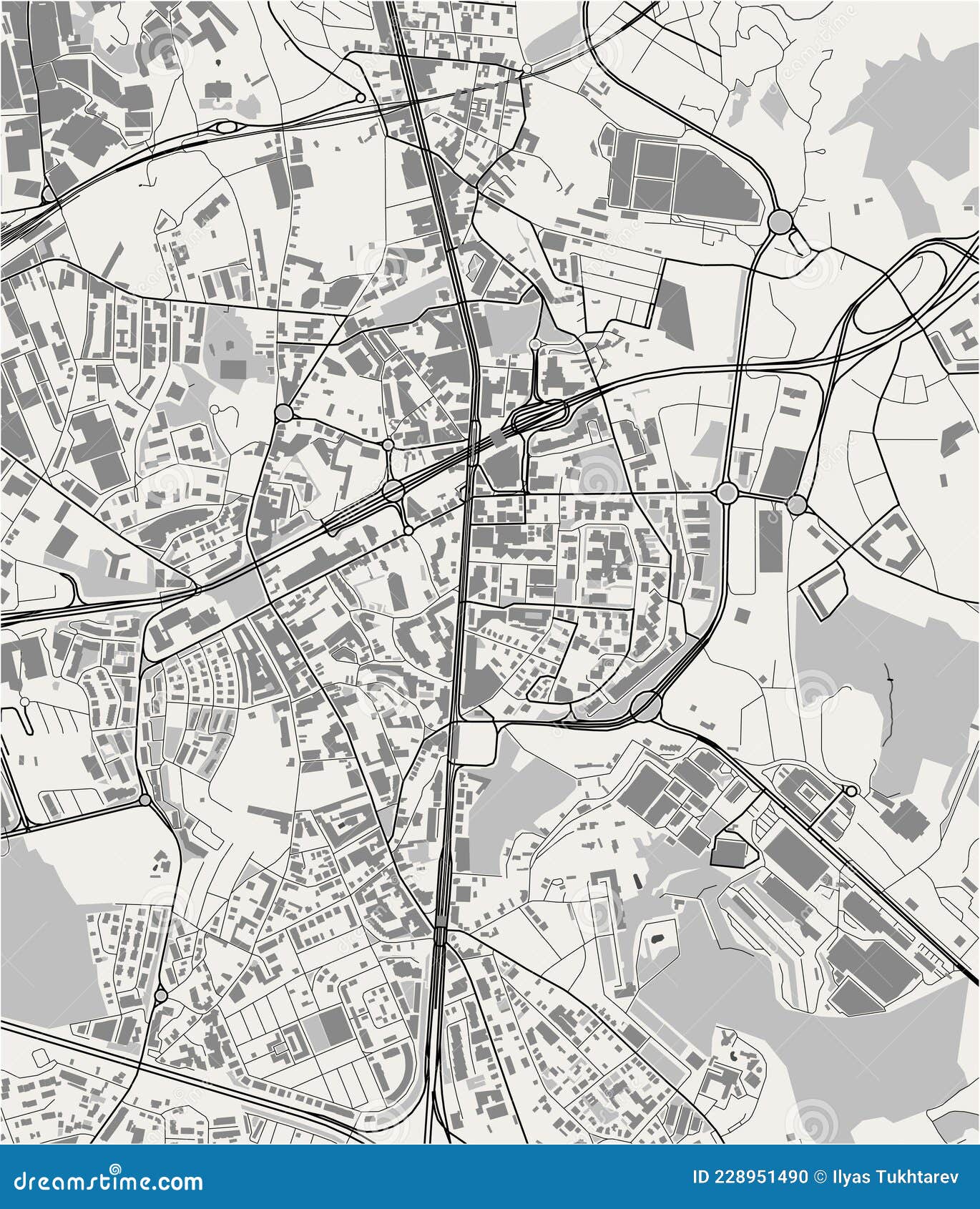 Mapa De La Ciudad De Vila Nova De Gaia Portugal Ilustración del Vector ...